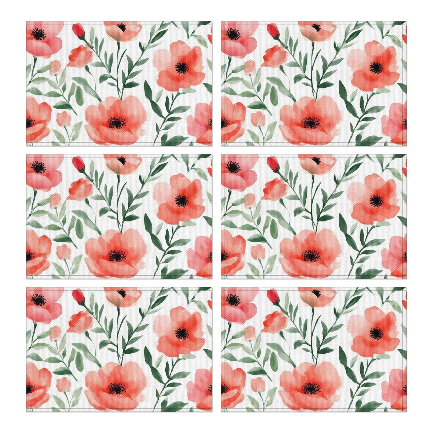 Pioneer Flower Floral Print Pattern Summer Placemats Table Placemats ...