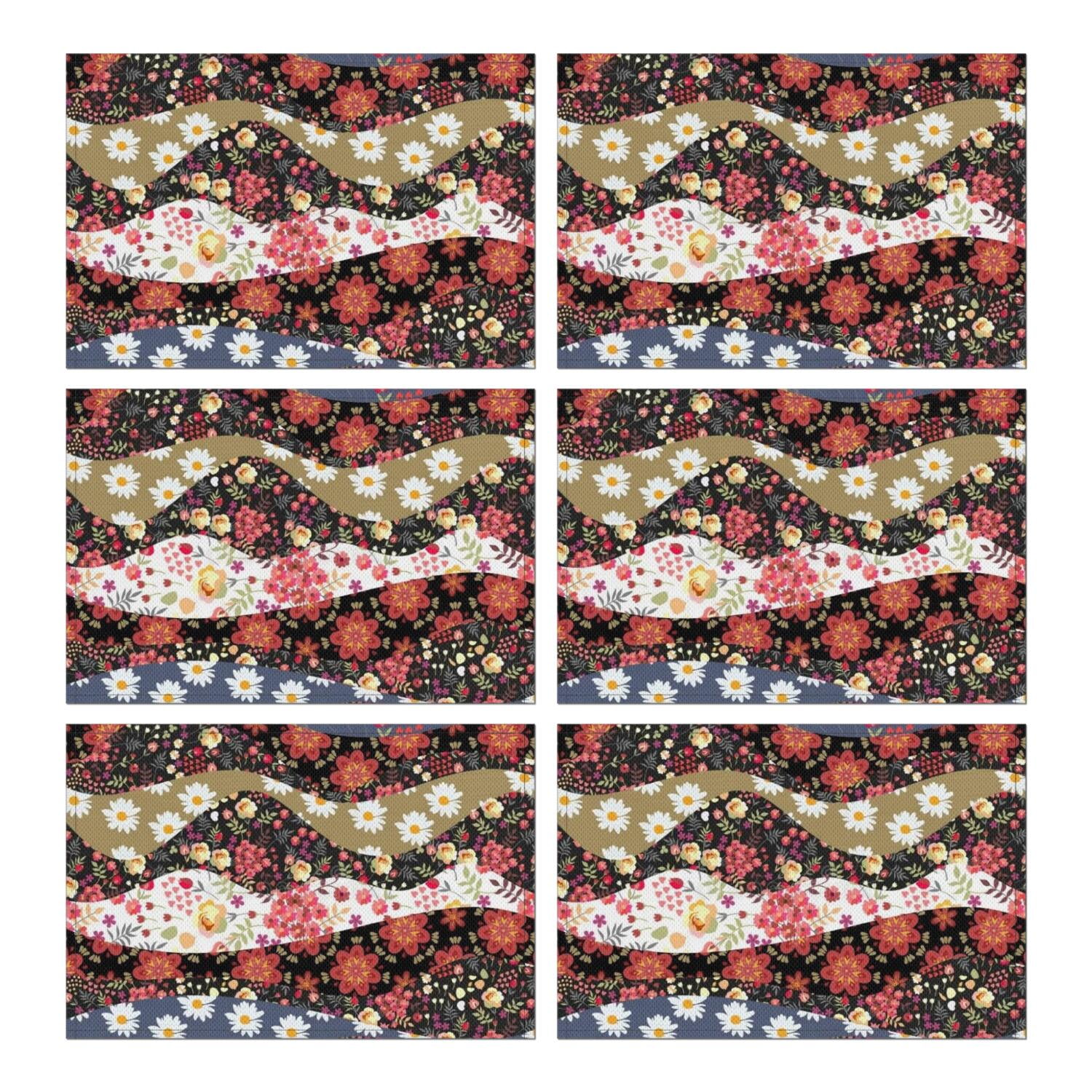 Pioneer Flower Floral Print Pattern Summer Placemats Table Placemats ...