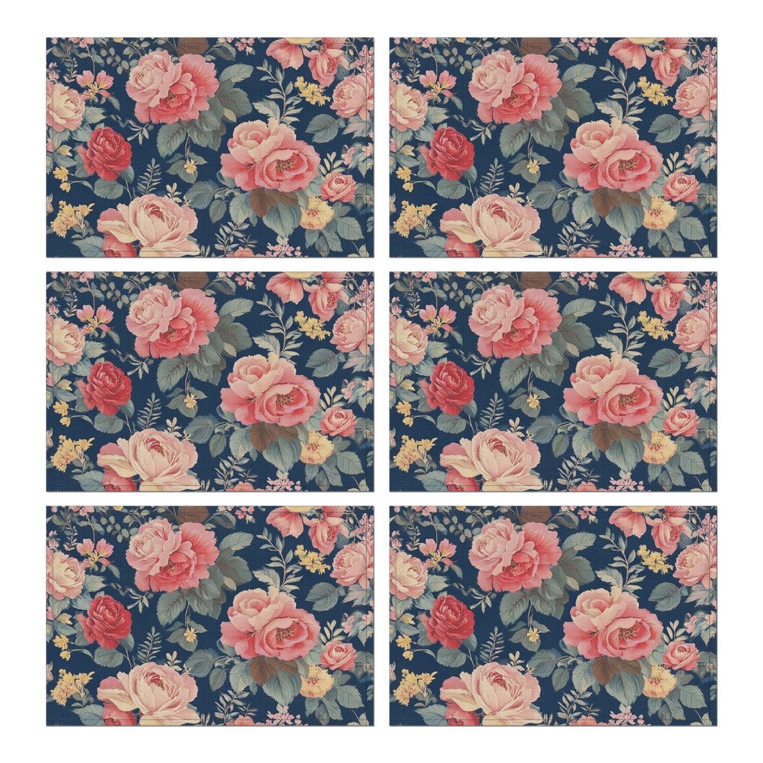 Pioneer Flower Floral Print Pattern Summer Placemats Table Placemats ...