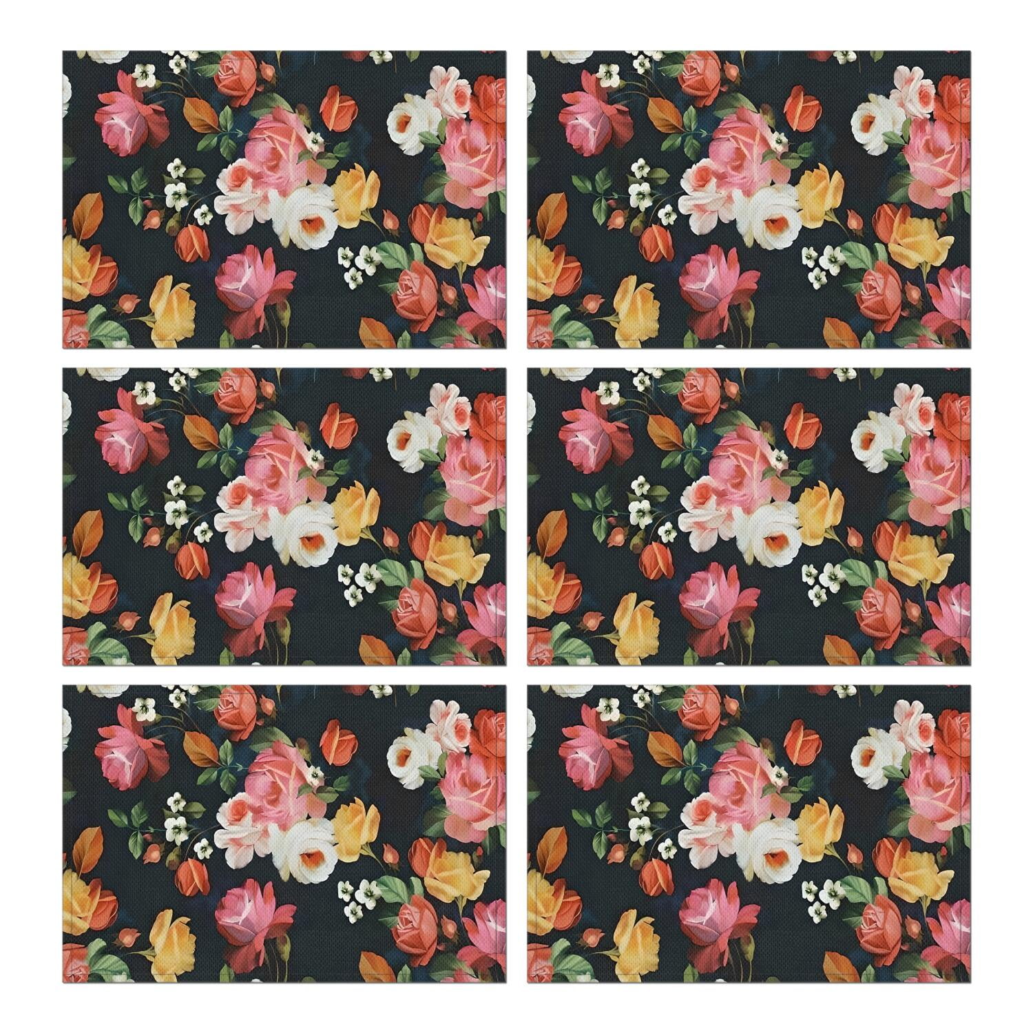 Pioneer Flower Floral Print Pattern Summer Placemats Table Placemats ...