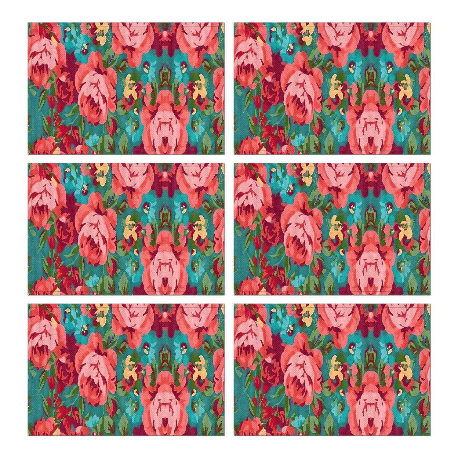 Pioneer Flower Floral Print Pattern Summer Placemats Table Placemats ...