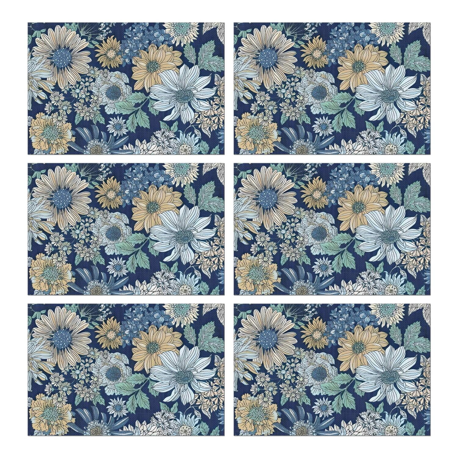 Pioneer Flower Floral Print Pattern Summer Placemats Table Placemats ...