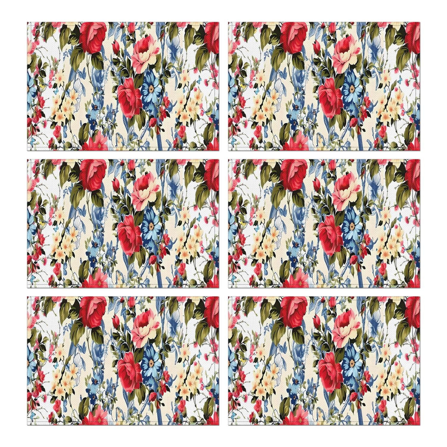 Pioneer Flower Floral Print Pattern Summer Placemats Table Placemats ...