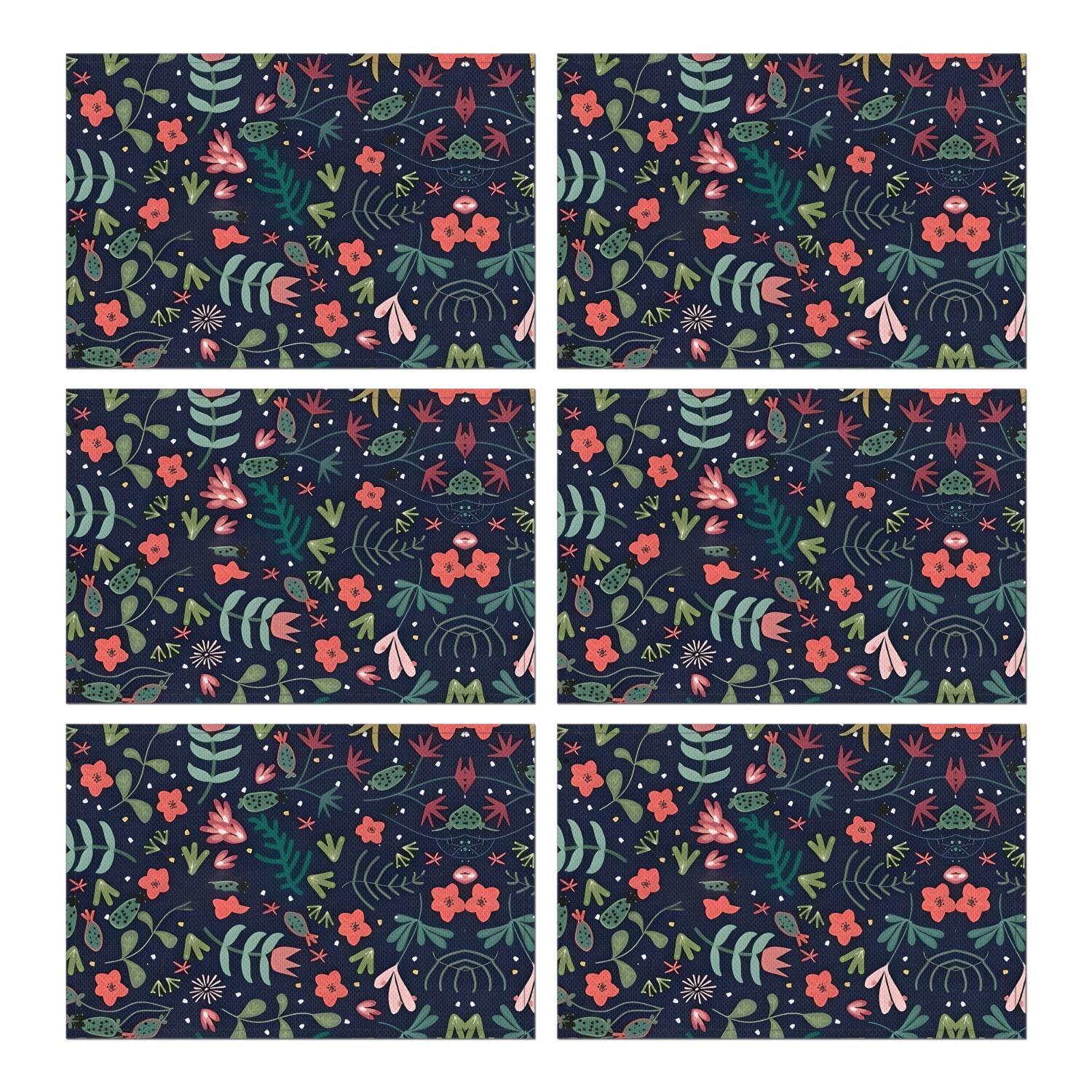 Pioneer Flower Floral Print Pattern Summer Placemats Table Placemats ...