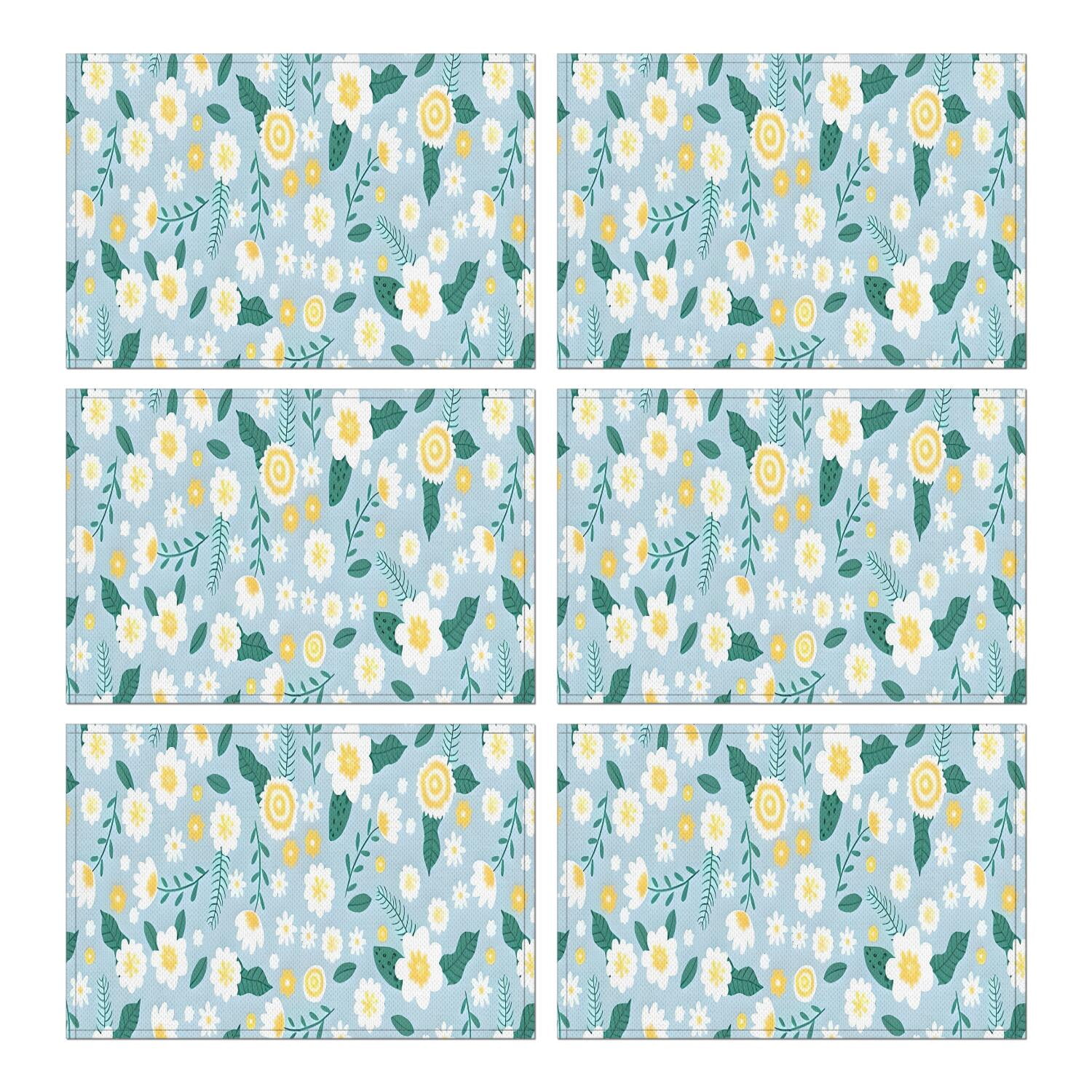 Pioneer Flower Floral Print Pattern Summer Placemats Table Placemats ...