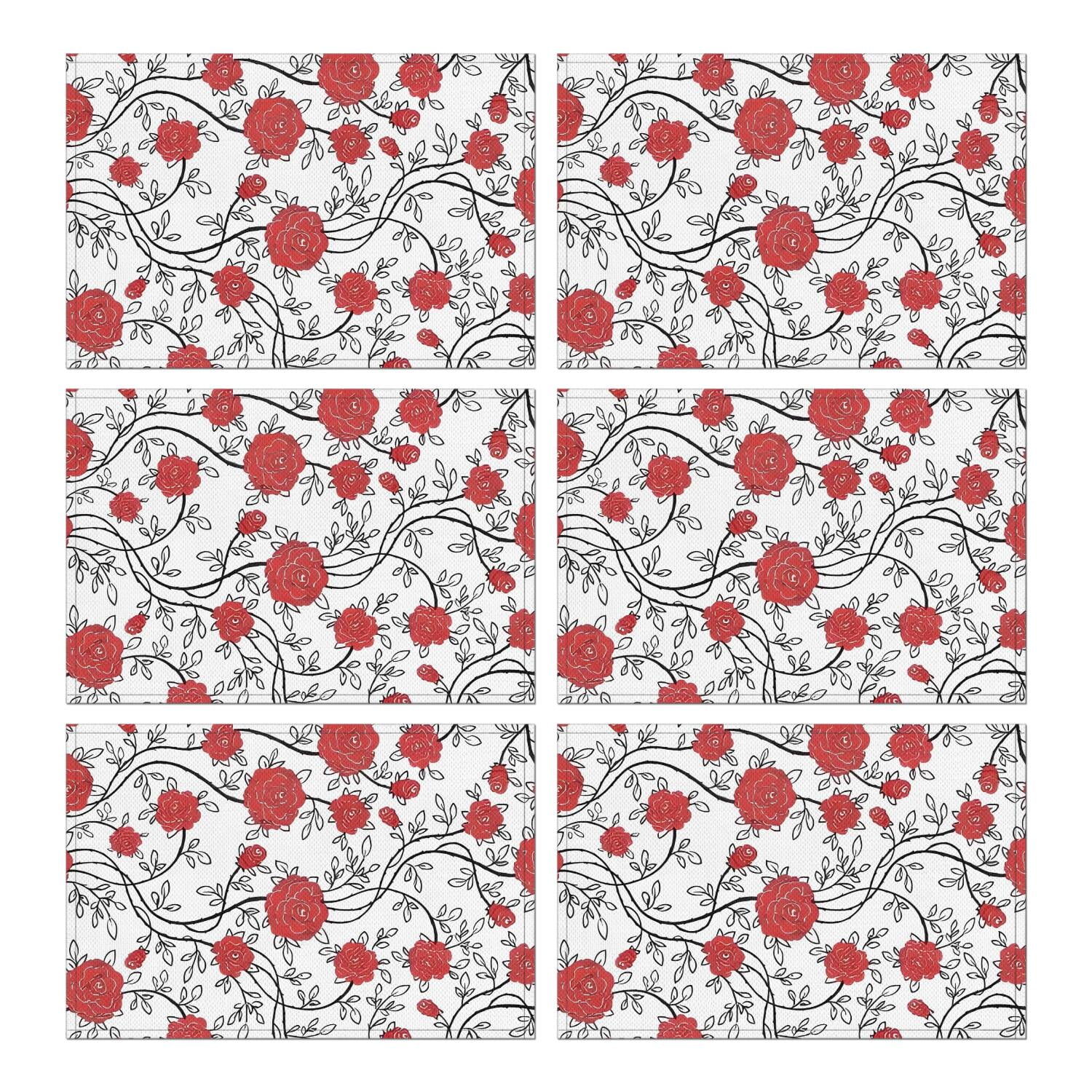 Pioneer Flower Floral Print Pattern Summer Placemats Table Placemats ...
