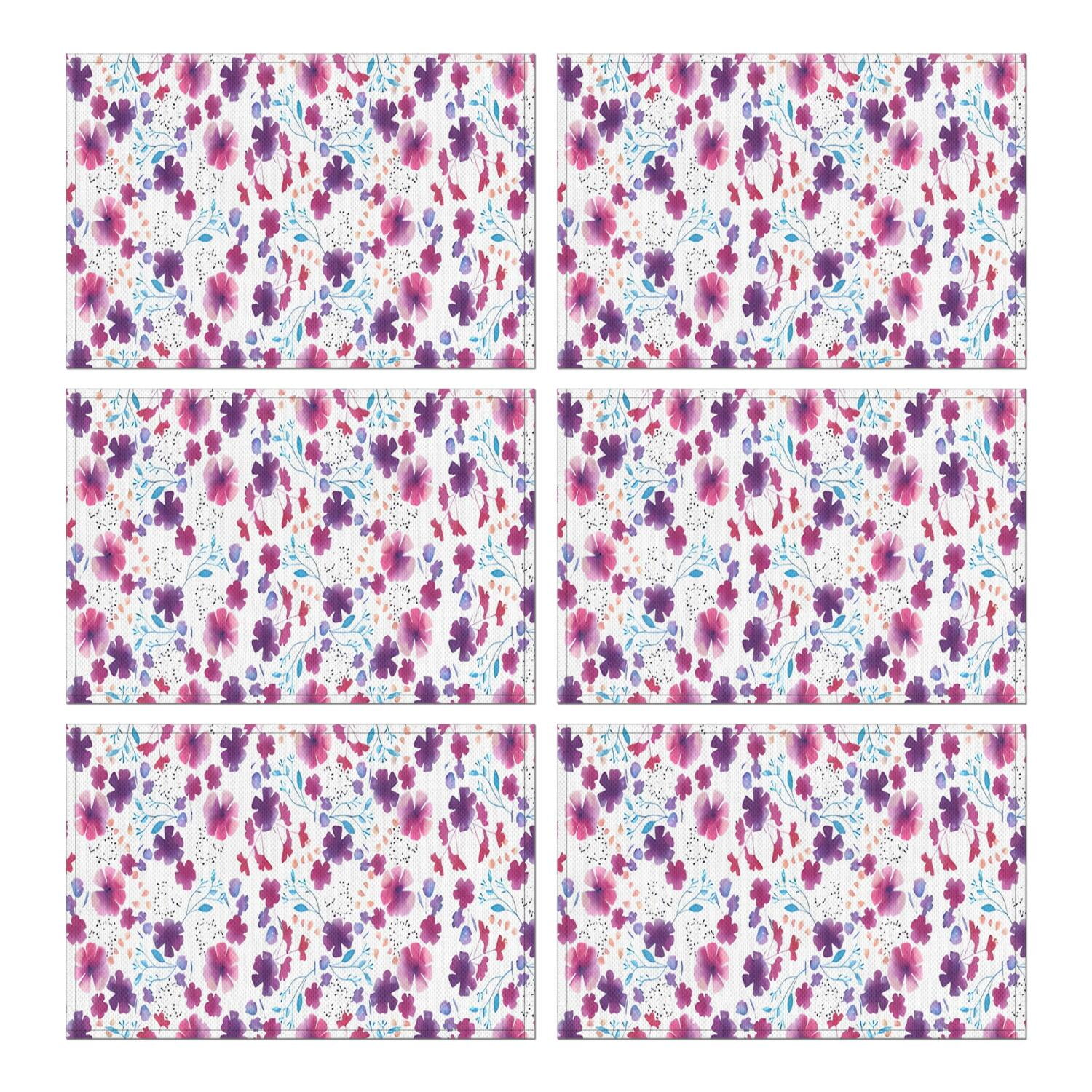 Pioneer Flower Floral Print Pattern Summer Placemats Table Placemats ...