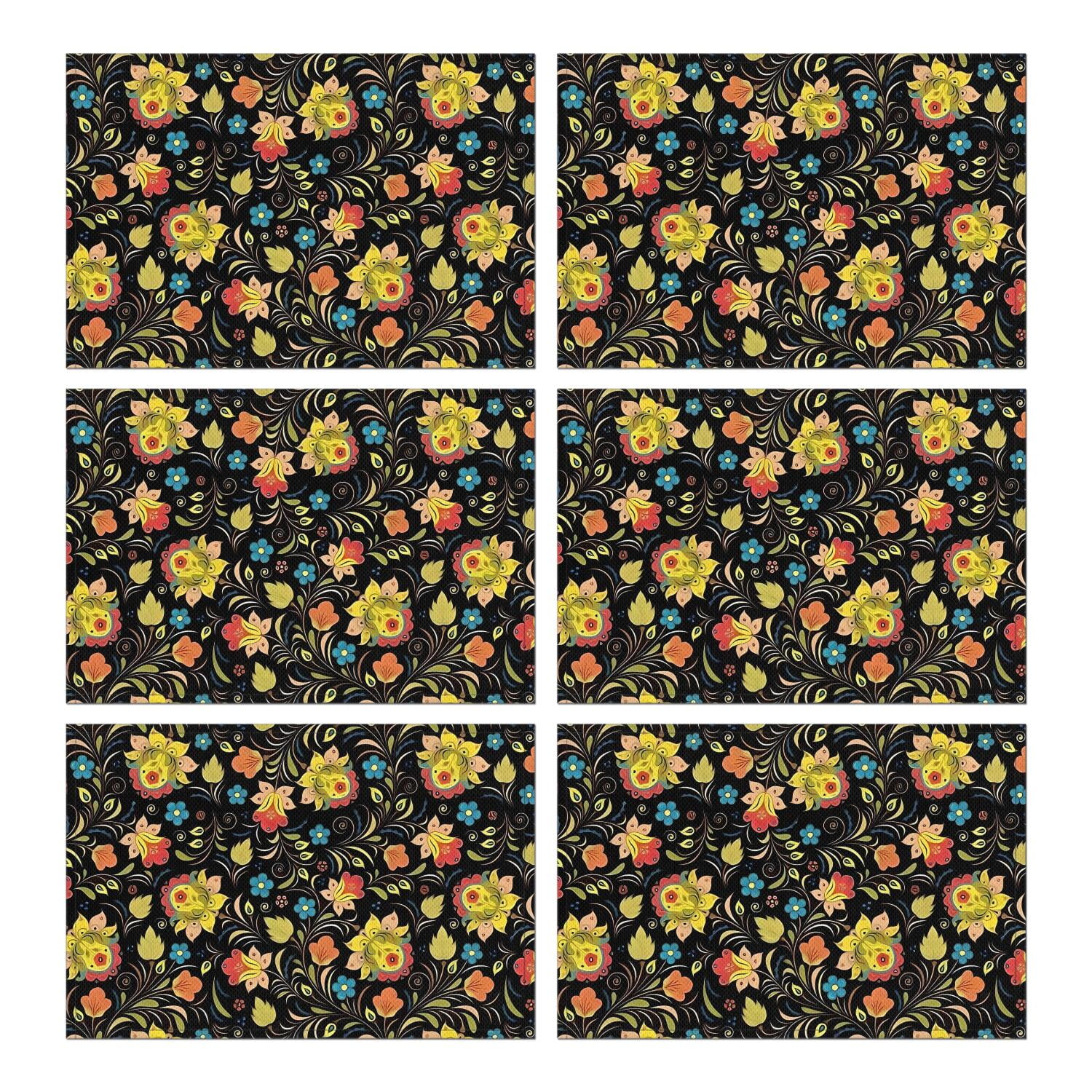 Pioneer Flower Floral Print Pattern Summer Placemats Table Placemats ...