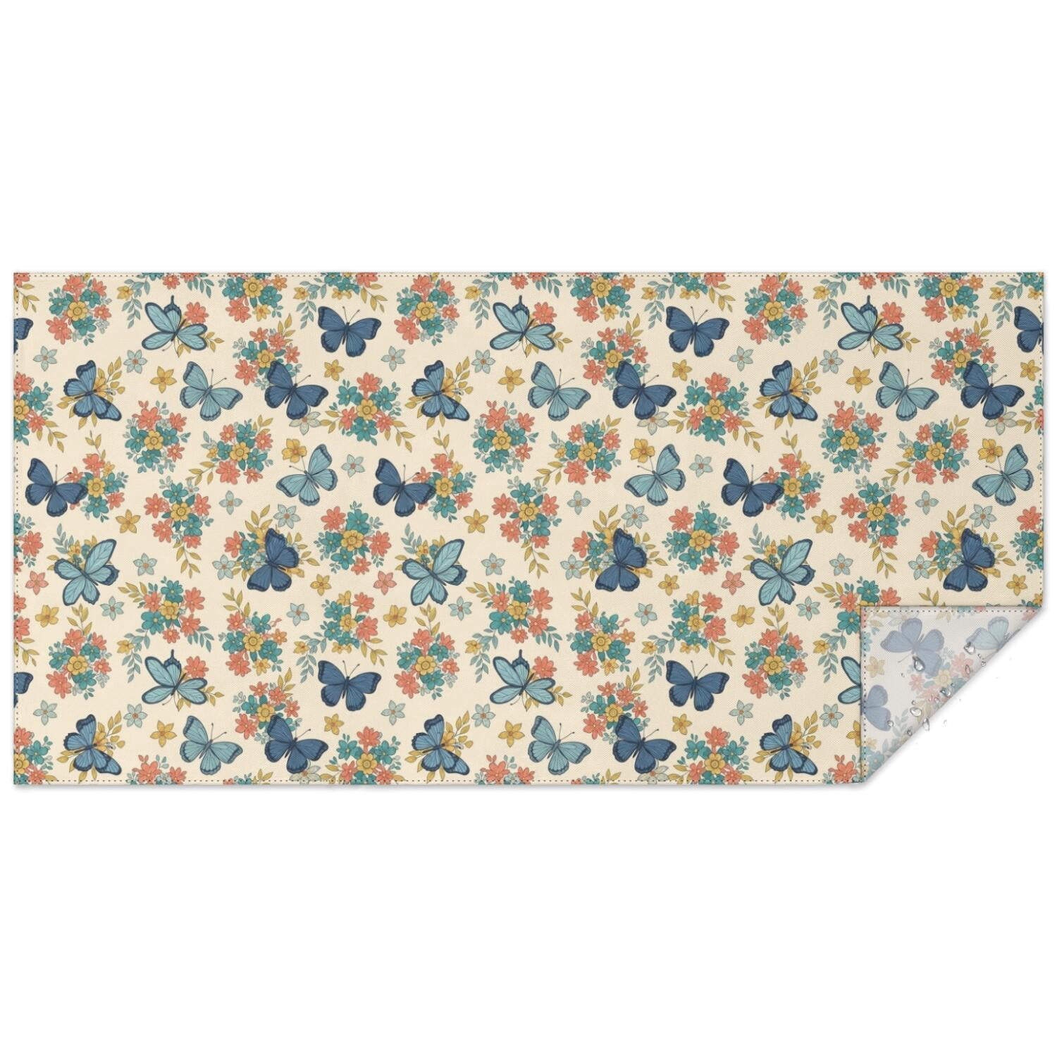 Pioneer Flower Floral Print Pattern Tablecloth, Polyester Dining Table ...