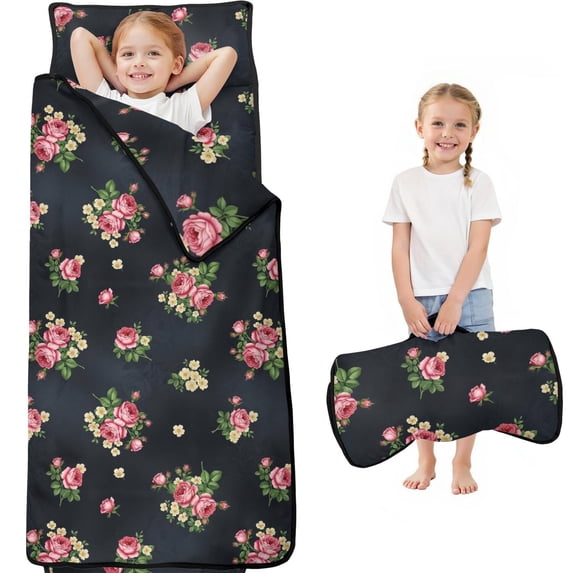Pioneer Flower Floral Print Pattern Teens Toddler Nap Mat with Pillow ...