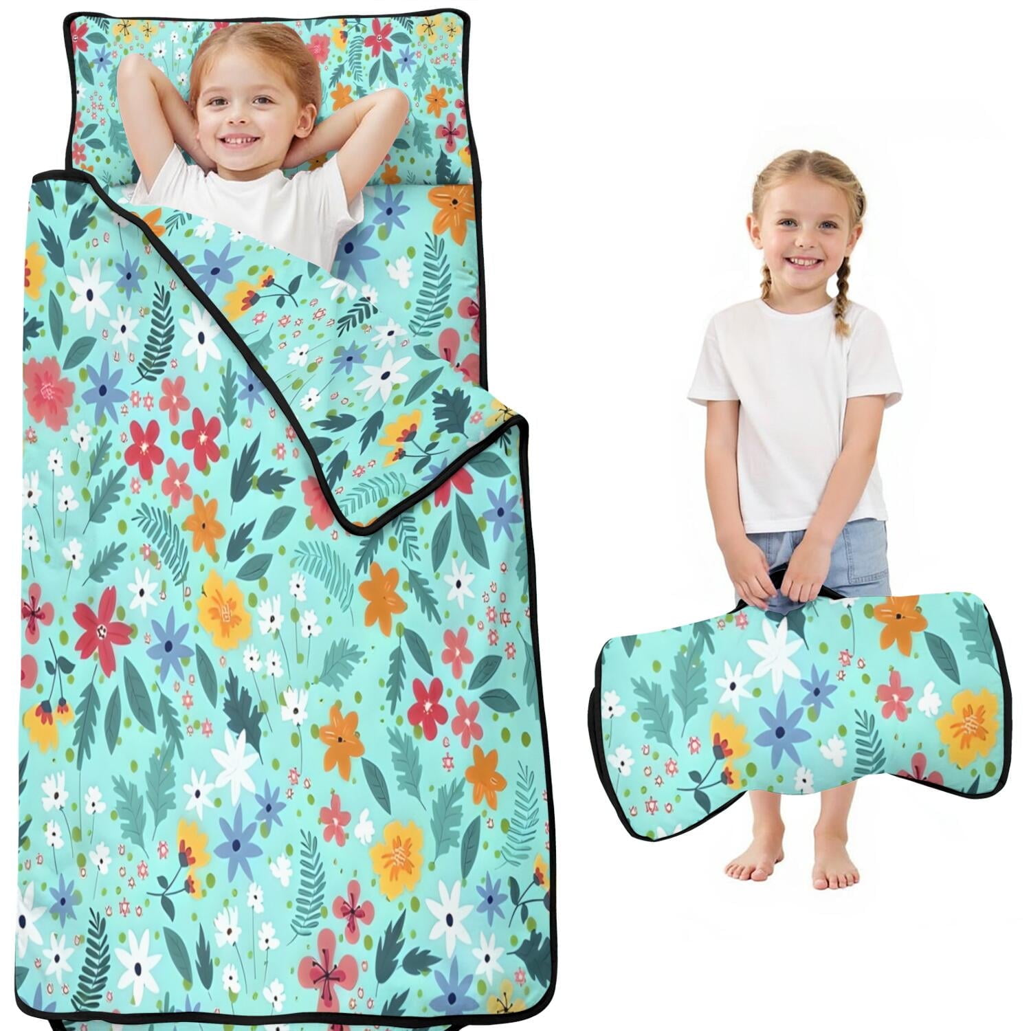 Pioneer Flower Floral Print Pattern Toddler Nap Mats for Kids Preschool ...