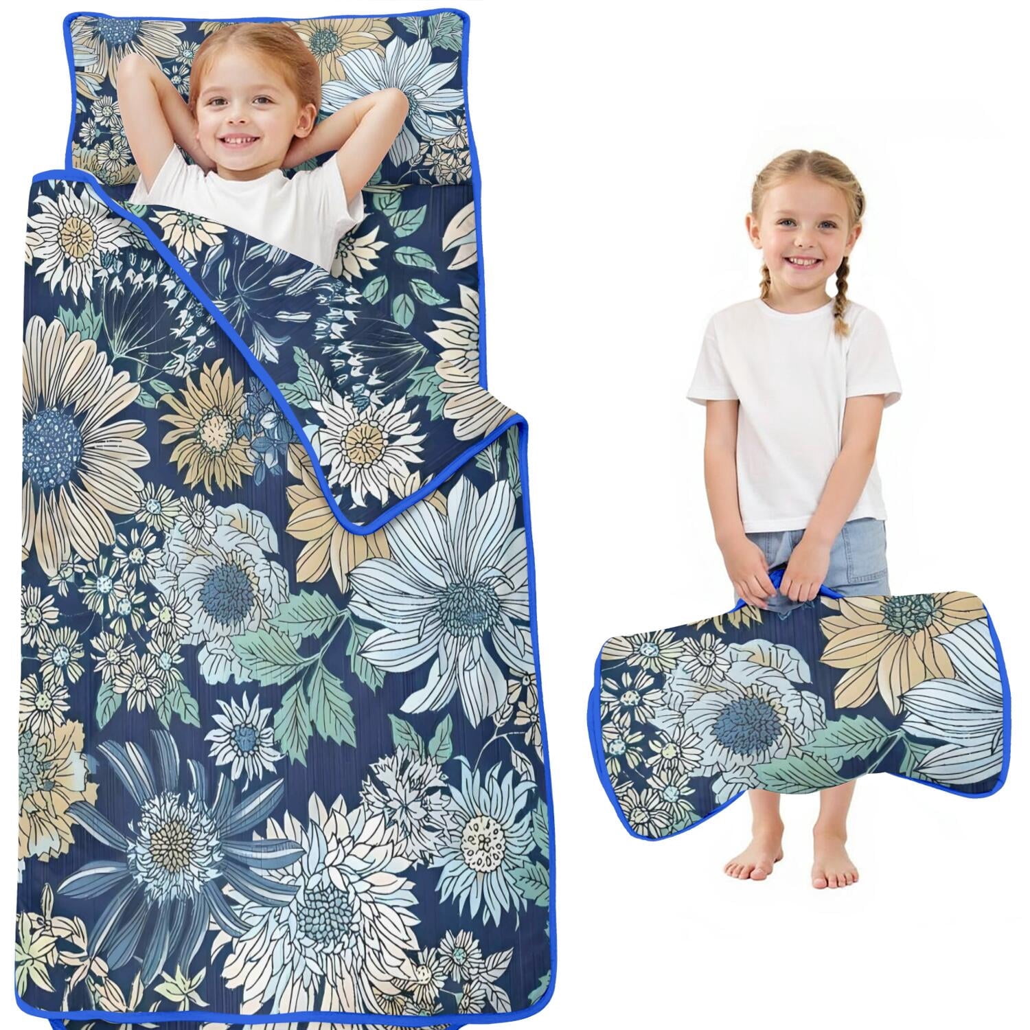 Pioneer Flower Floral Print Pattern Toddler Nap Mats for Kids Preschool ...