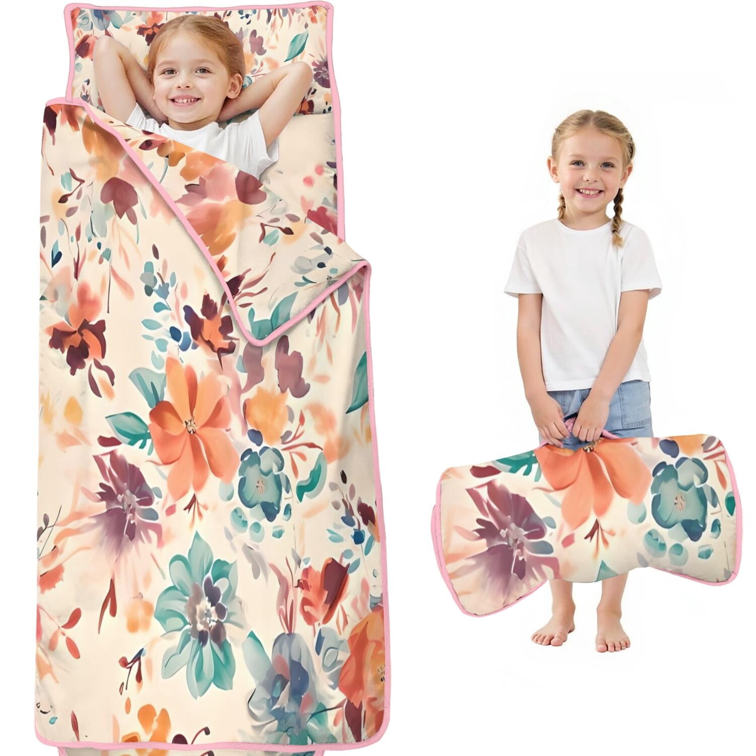 Pioneer Flower Floral Print Pattern Toddler Nap Mats for Kids Preschool ...