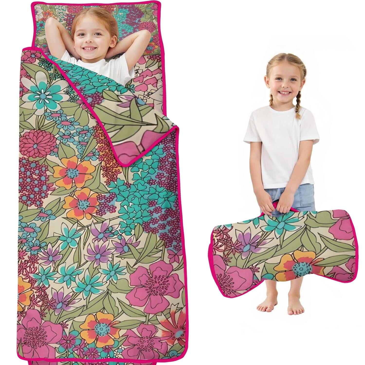 Pioneer Flower Floral Print Pattern Toddler Nap Mats for Kids Preschool ...