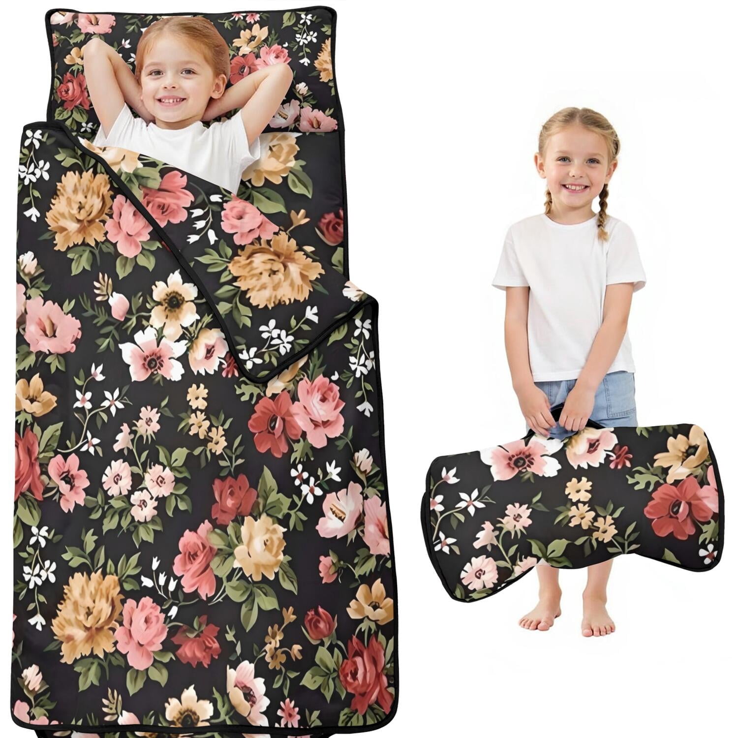 Pioneer Flower Floral Print Pattern Toddler Nap Mats for Kids Preschool ...