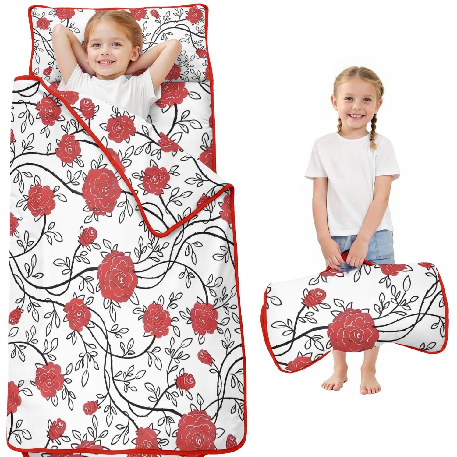 Pioneer Flower Floral Print Pattern Toddler Nap Mats for Kids Preschool ...