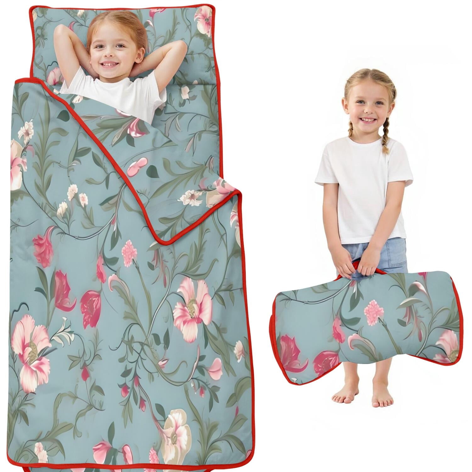 Pioneer Flower Floral Print Pattern Toddler Nap Mats for Kids Preschool ...