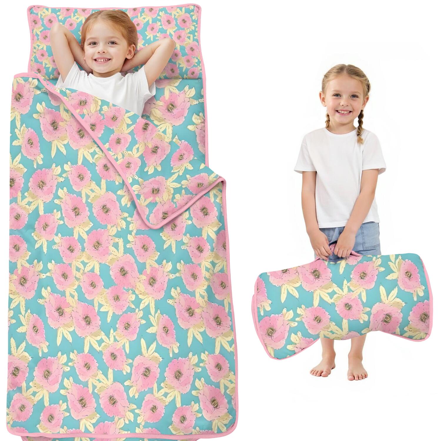 Pioneer Flower Floral Print Pattern Toddler Nap Mats for Kids Preschool ...