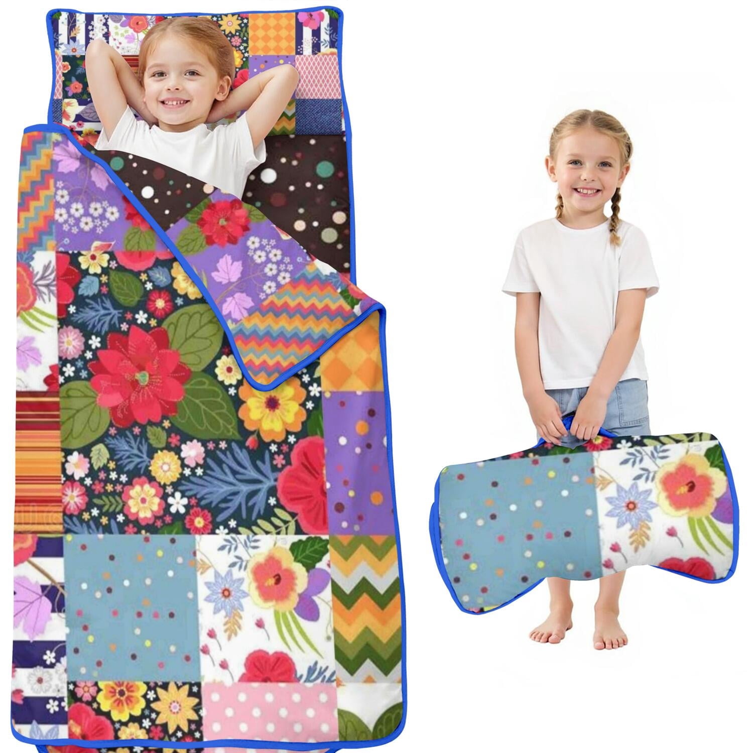 Pioneer Flower Floral Print Pattern Toddler Nap Mats for Kids Preschool ...