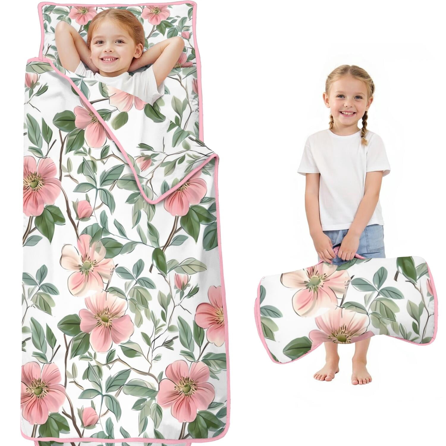 Pioneer Flower Floral Print Pattern Toddler Nap Mats for Kids Preschool ...