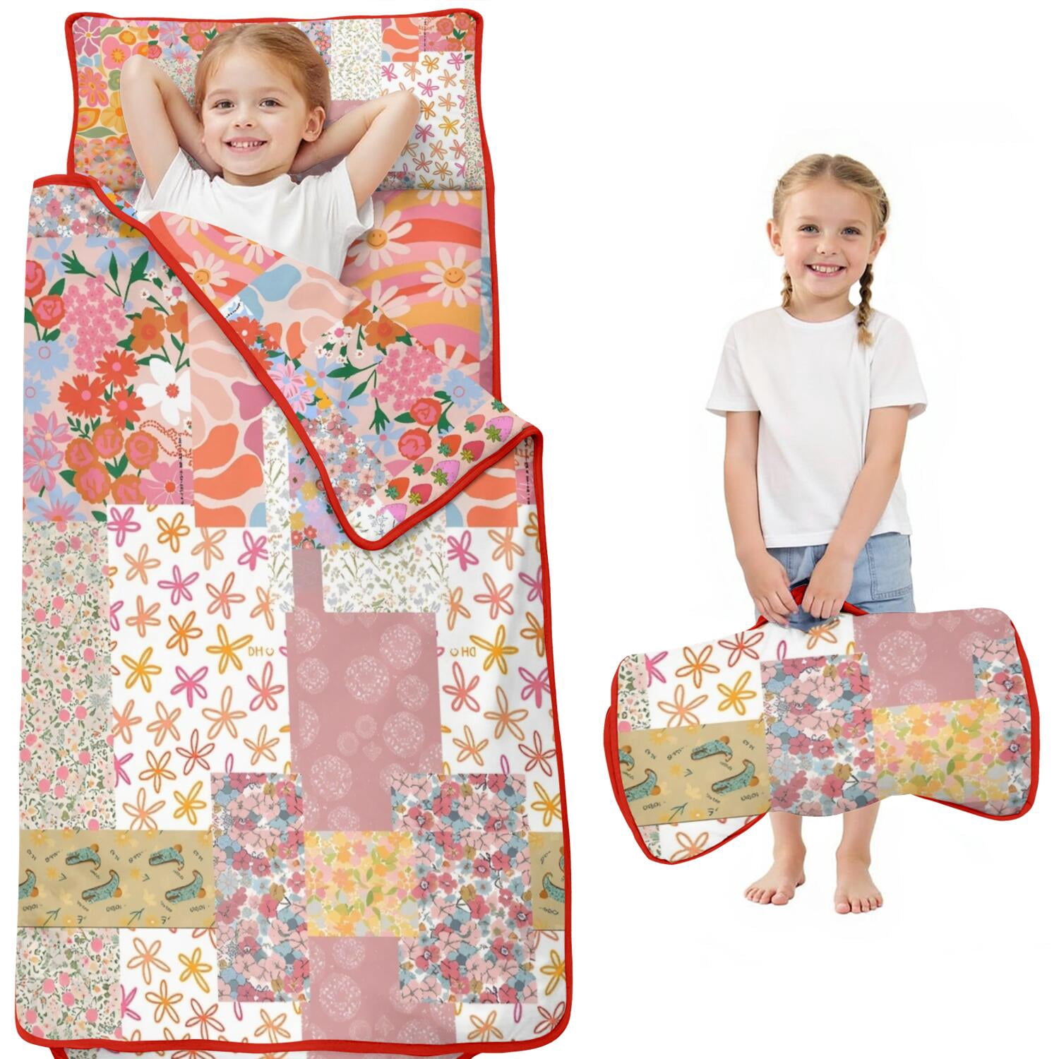 Pioneer Flower Floral Print Pattern Toddler Nap Mats for Kids Preschool ...