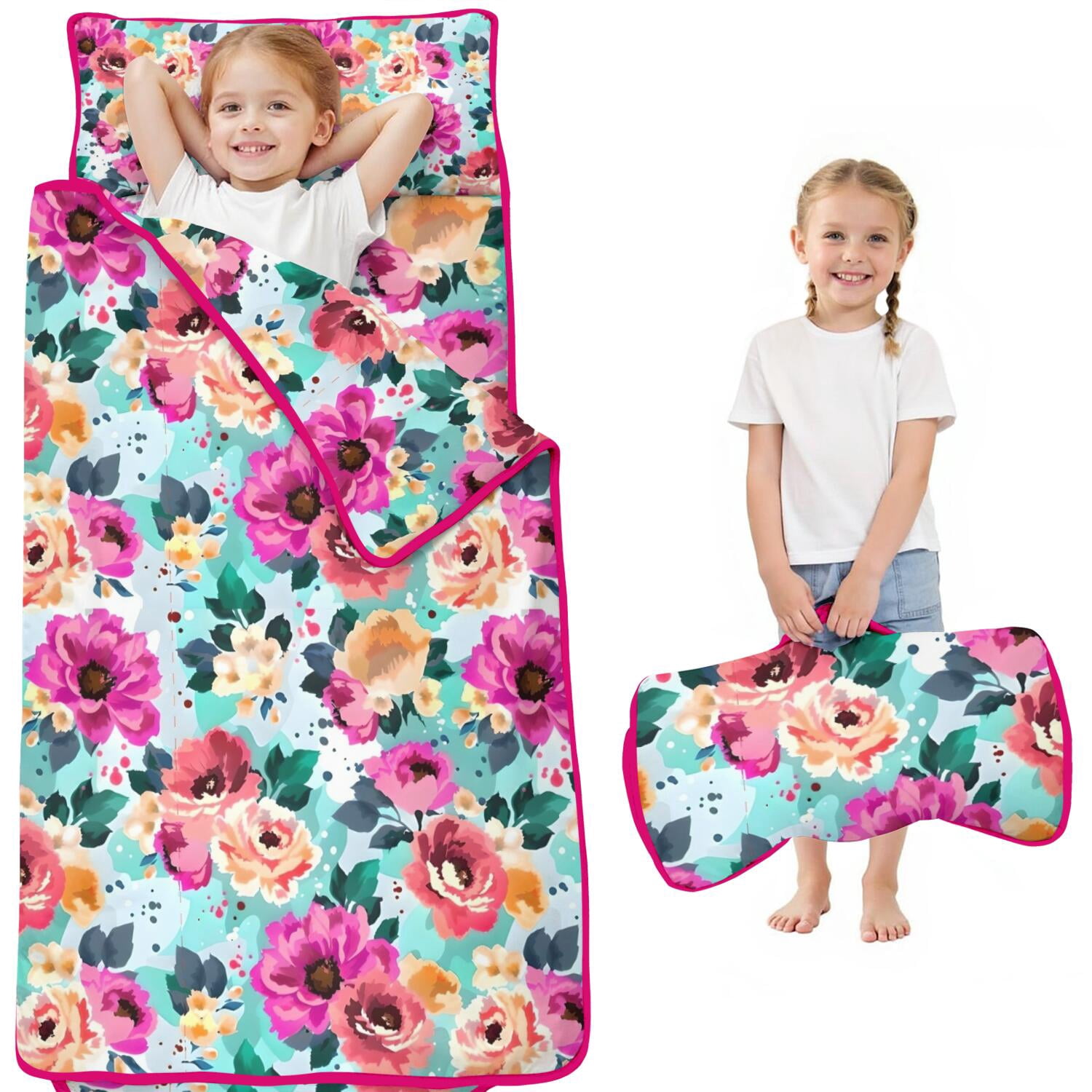 Pioneer Flower Floral Print Pattern Toddler Nap Mats for Kids Preschool ...