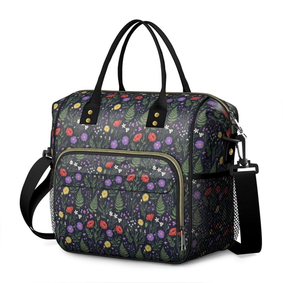 Pioneer Flower Floral Print Pattern Womens Lunch Box for Work,Insulated ...