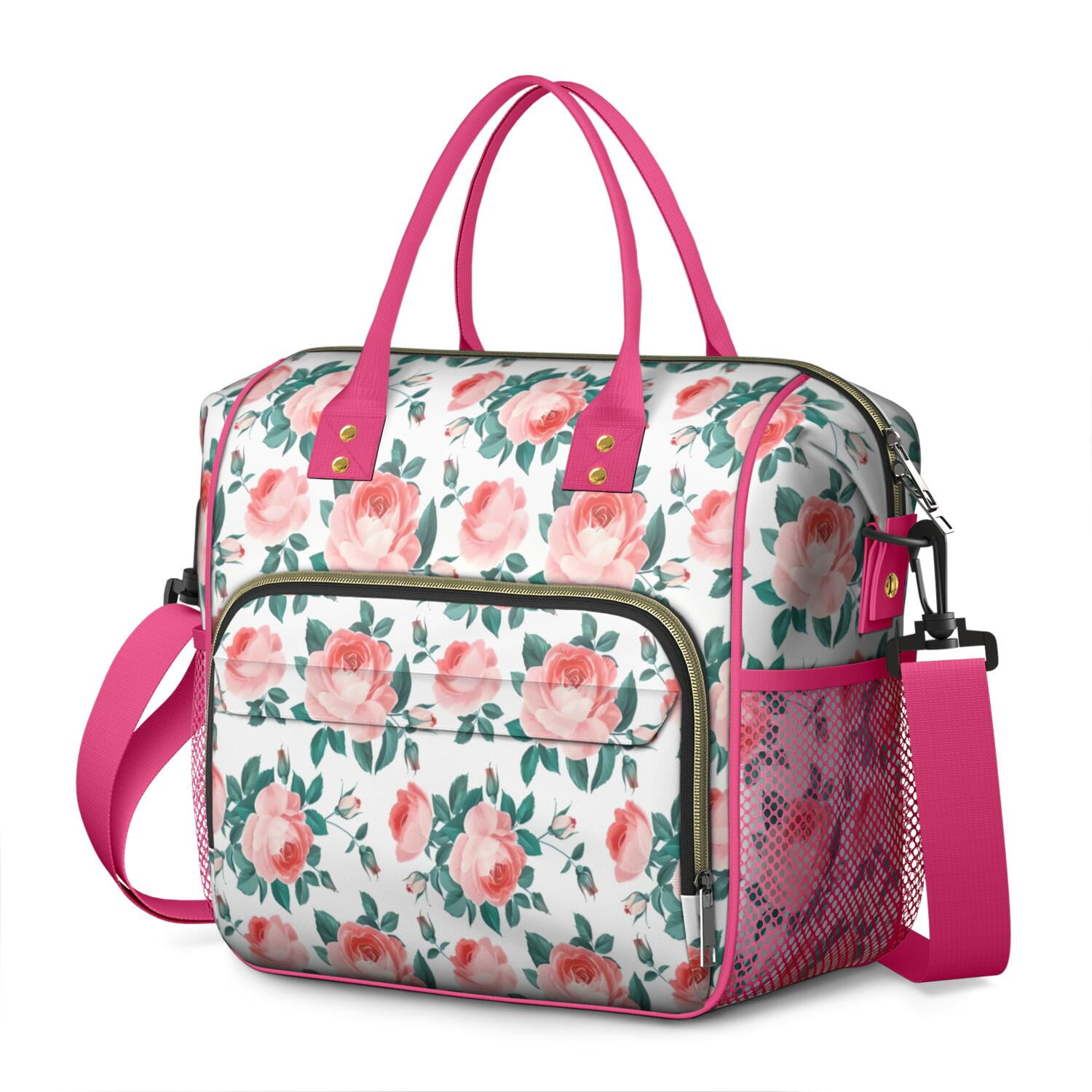 Pioneer Flower Floral Print Pattern Womens Lunch Box for Work,Insulated ...