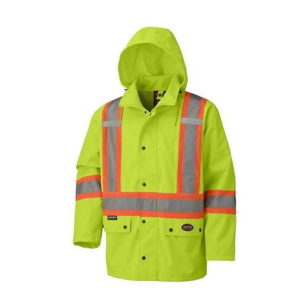 Pioneer Hi Vis Waterproof Safety Jacket for Men - High Visibility Rain ...
