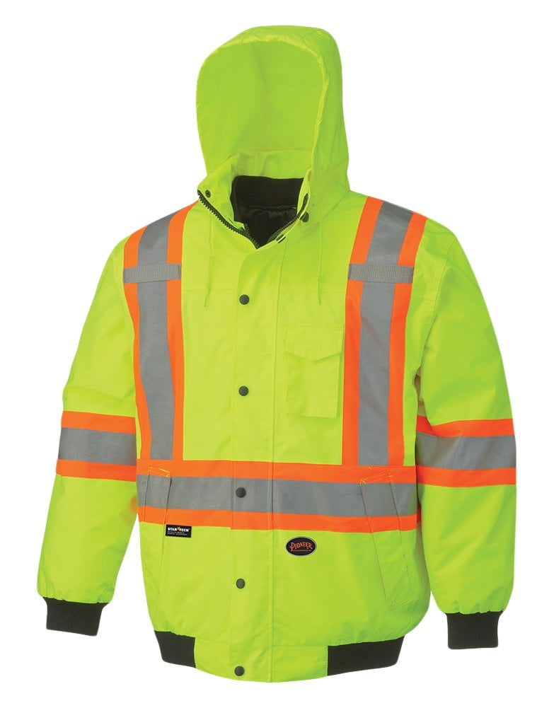 Pioneer High Visibility 7-in-1 Winter Bomber Jacket for Men - 100% ...