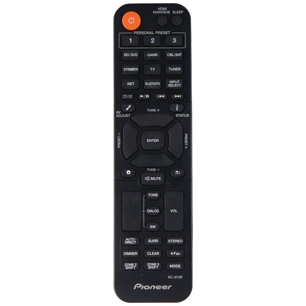 Pre-Owned Pioneer OEM Remote Control (RC-974R) for Select Pioneer Systems - Black GRADE A ...