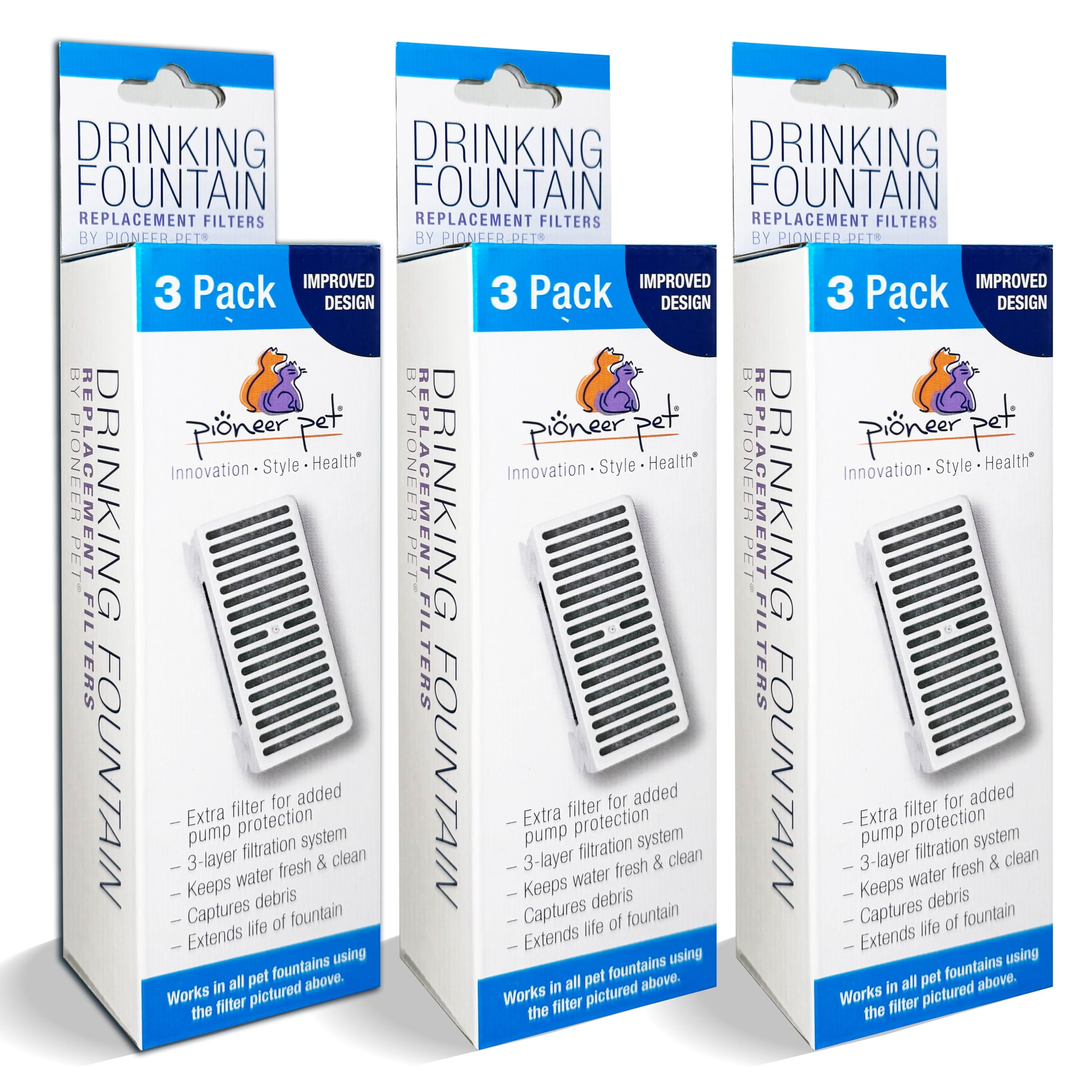 Pioneer Pet 3 Pack of T-Shaped Filter for Food, Water and Serene ...