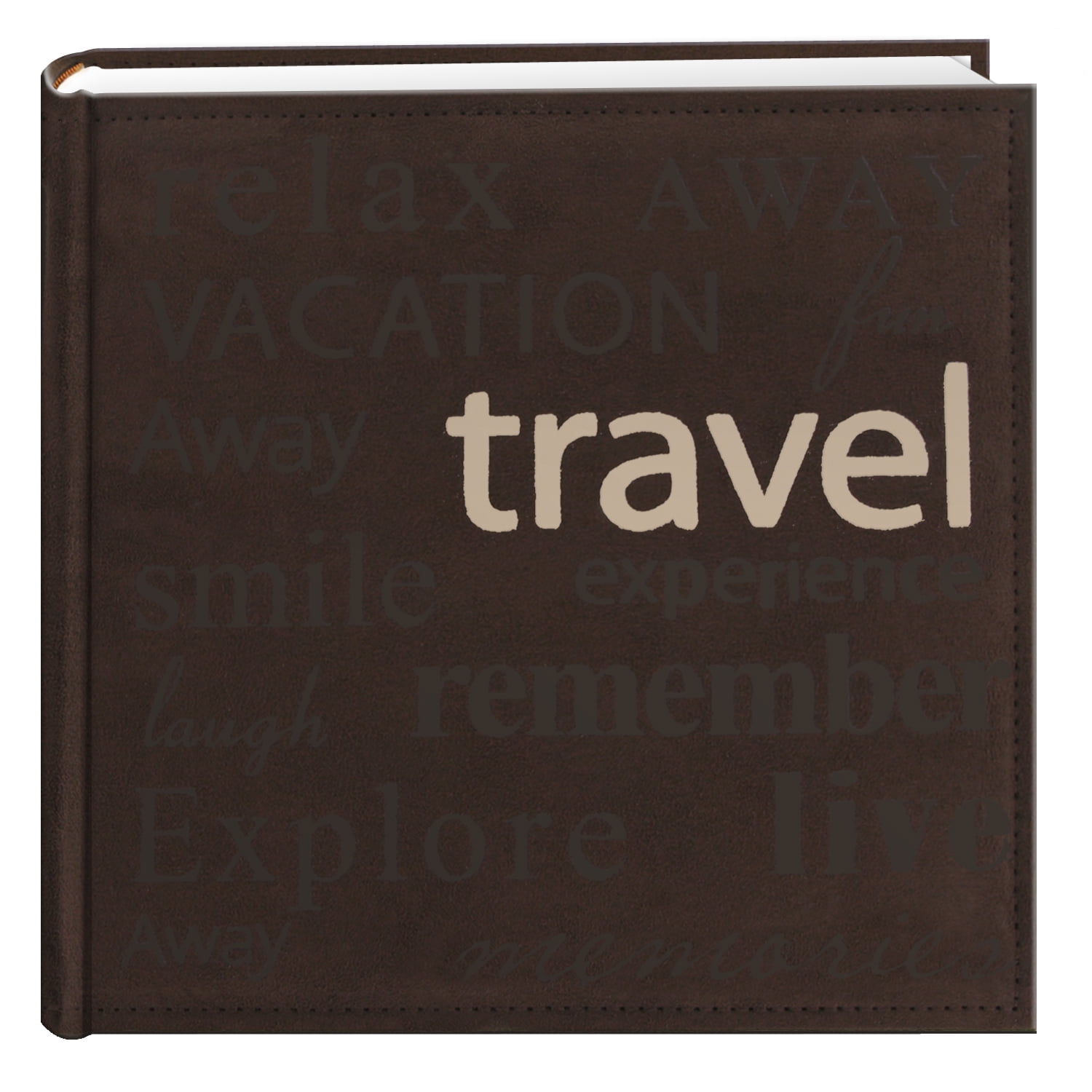 Pioneer Photo Albums Travel Faux Suede Fabric Photo Album, Brown ...