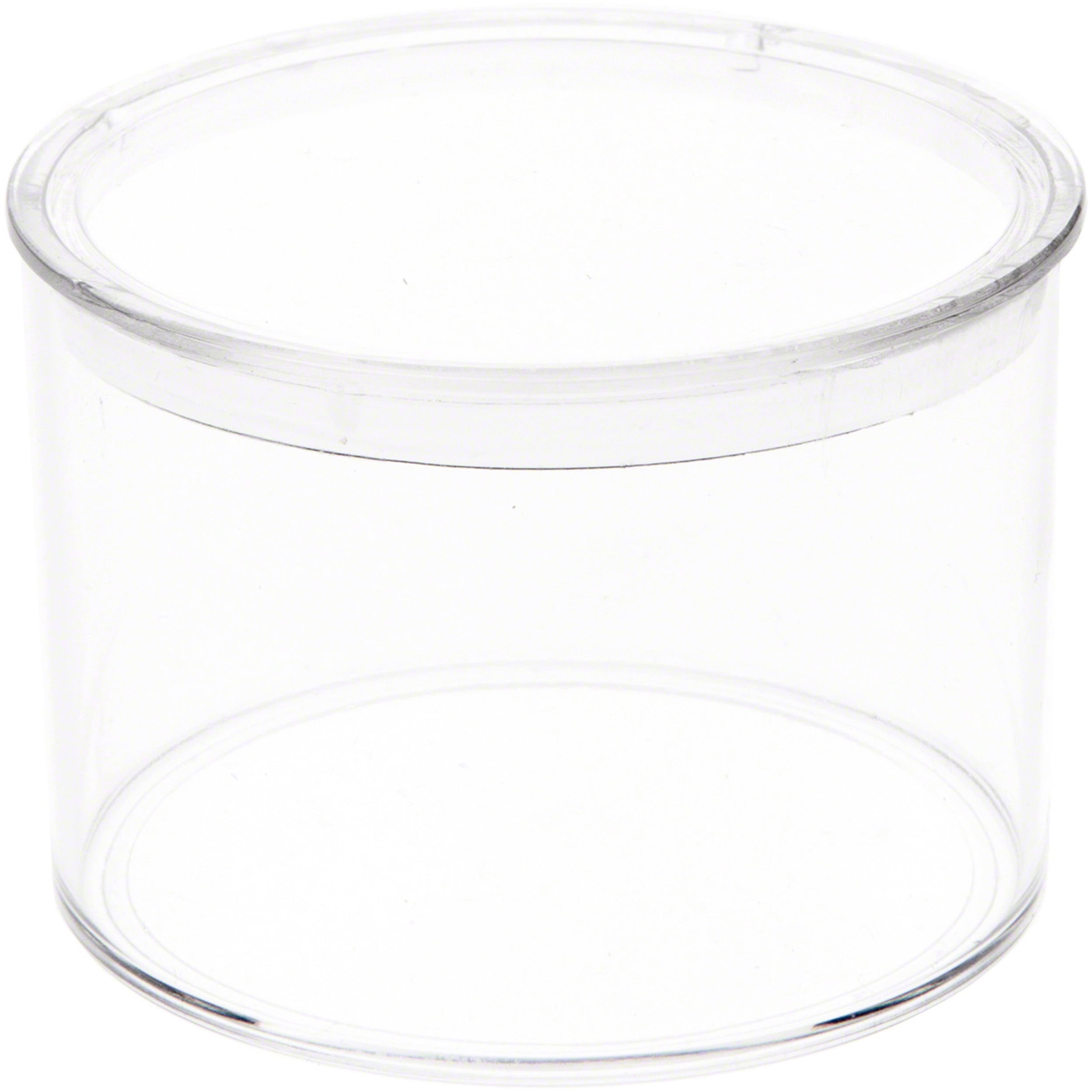 Pioneer Plastics 002C Clear Extra Small Round Plastic Container, 2" W x ...