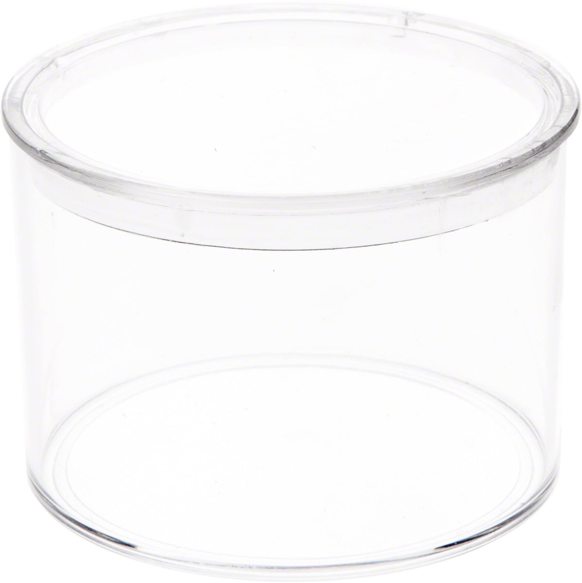 Pioneer Plastics 002C Clear Extra Small Round Plastic Container, 2" W x ...