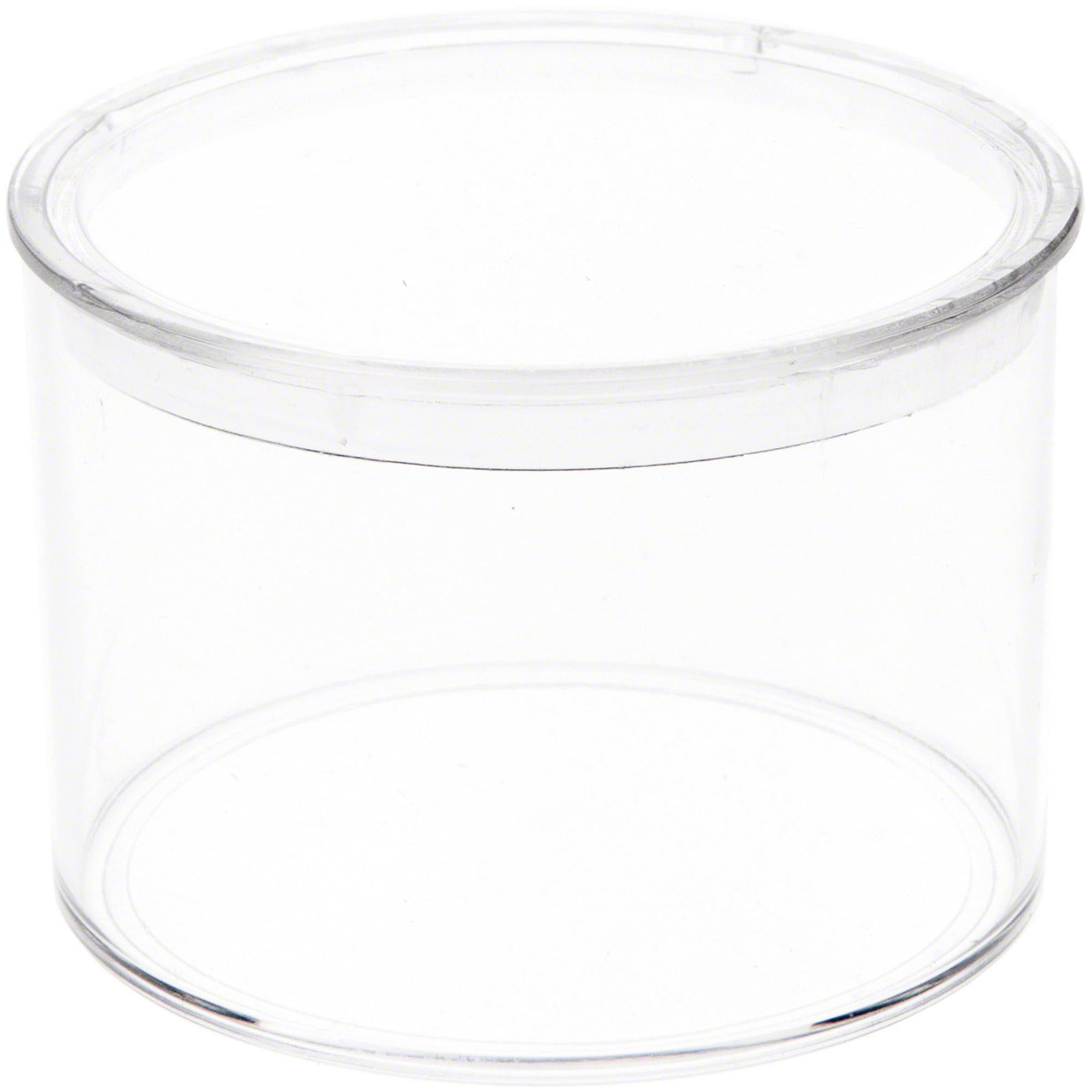 Pioneer Plastics 002C Clear Extra Small Round Plastic Container, 2" W x ...