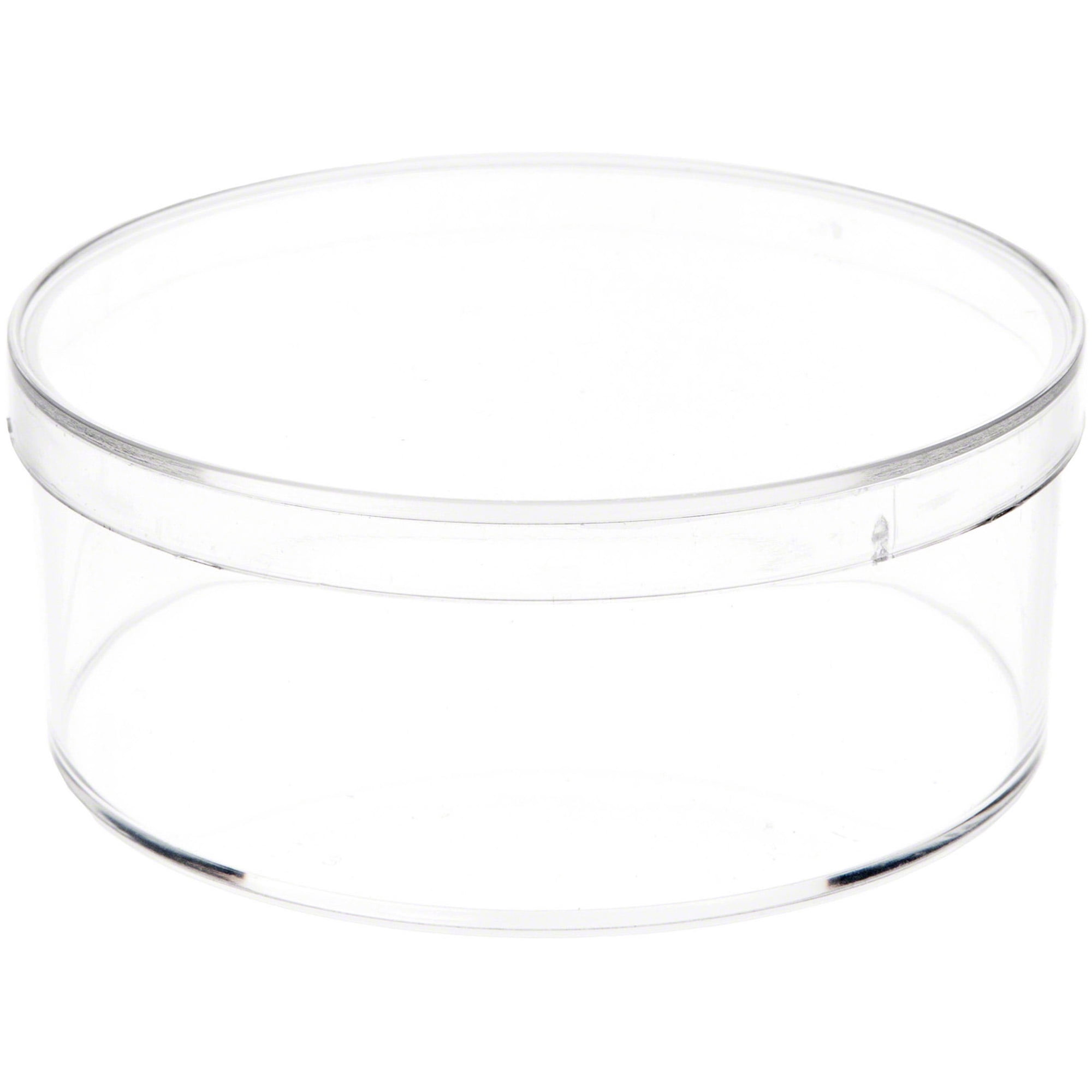 Pioneer Plastics Clear Small Round Plastic Container - Circle Lid ...