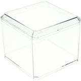 Pioneer Plastics 028C Clear Square Plastic Container, 3.75" W x 3.0625 ...