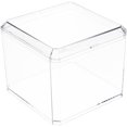 Pioneer Plastics 028C Clear Square Plastic Container, 3.75" W x 3.0625 ...