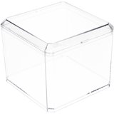 Pioneer Plastics 028C Clear Square Plastic Container, 3.75" W x 3.0625 ...