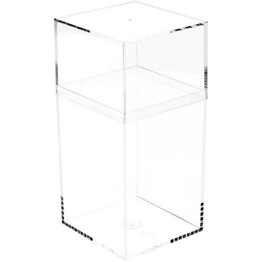 Pioneer Plastics 028C Clear Square Plastic Container, 3.75" W x 3.0625 ...
