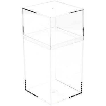 Pioneer Plastics 028C Clear Square Plastic Container, 3.75" W x 3.0625 ...