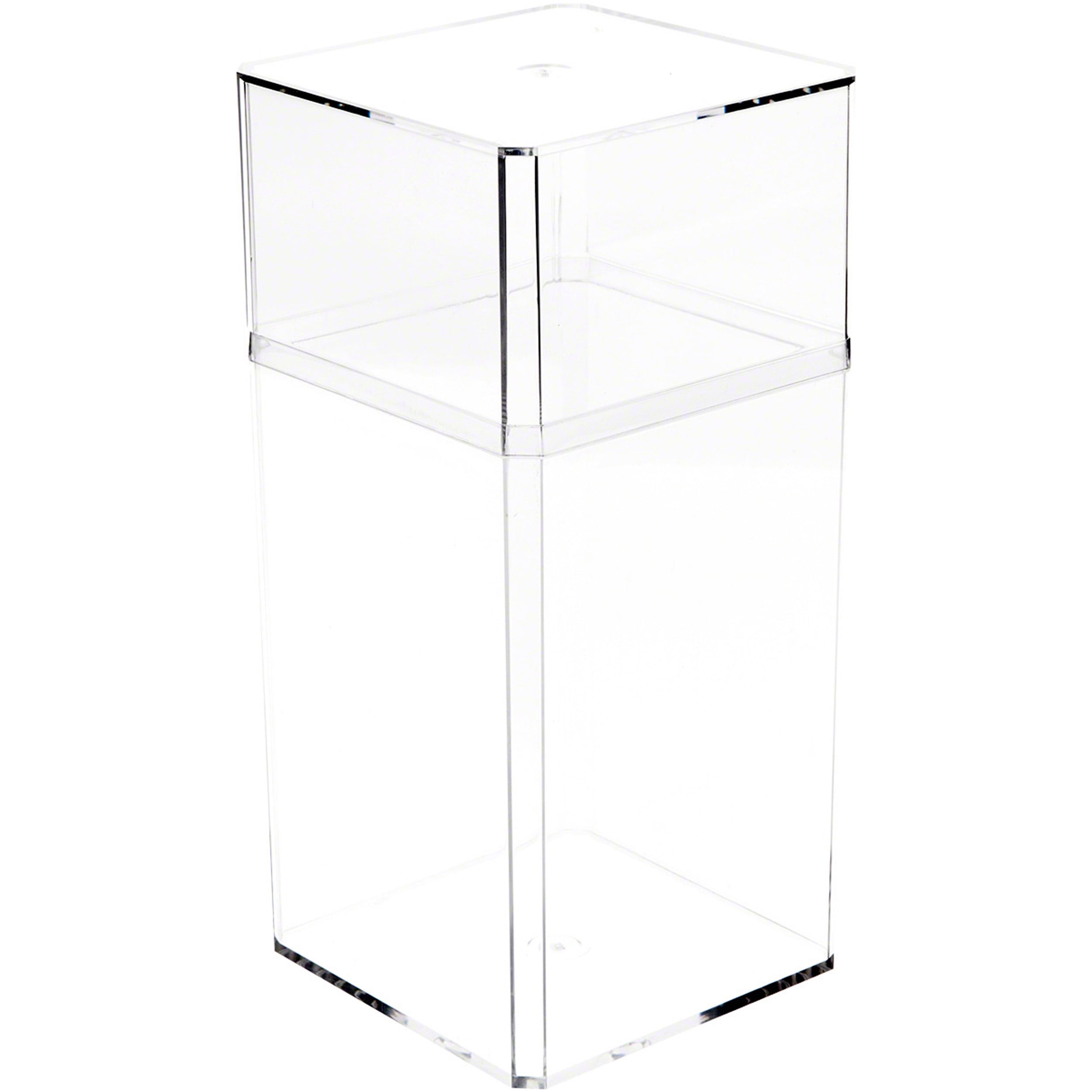 Pioneer Plastics 048C Clear Large Tall Rectangular Plastic Container, 3 ...
