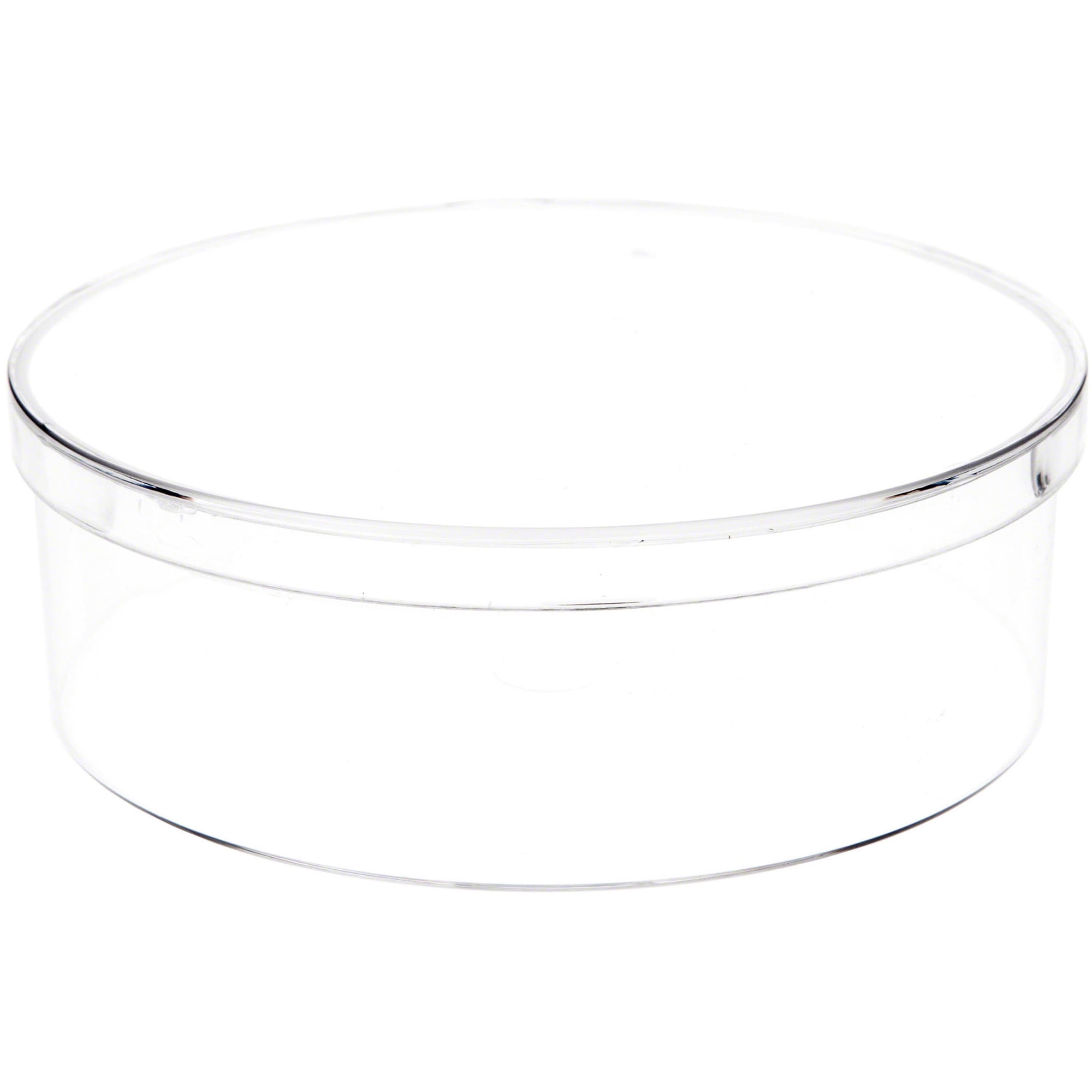 Pioneer Plastics 058C Clear Round Plastic Container, 4.375" W x 1.4375 ...