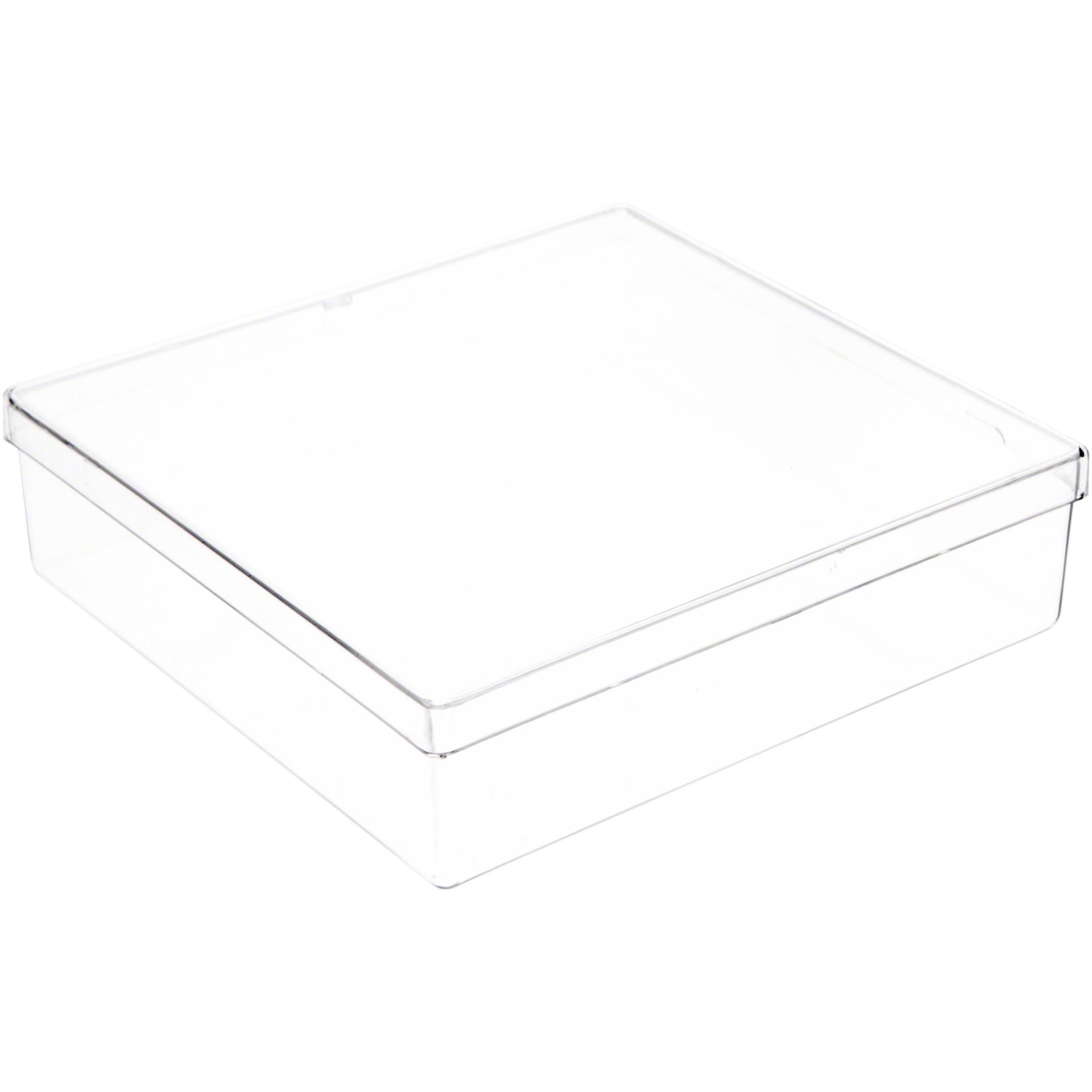 Pioneer Plastics 062C Clear Square Plastic Container, 5.25" W x 5" D x ...