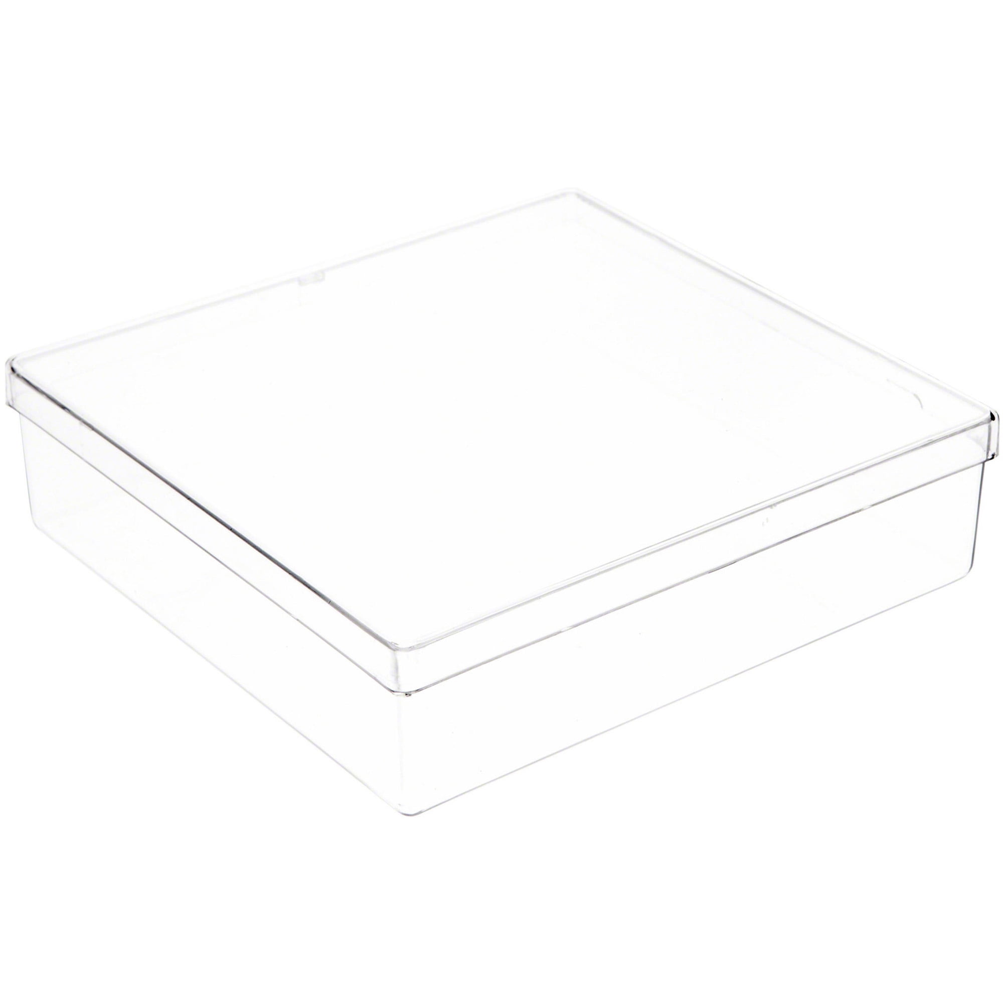 Pioneer Plastics 062C Clear Square Container with Lid, Small Storage ...