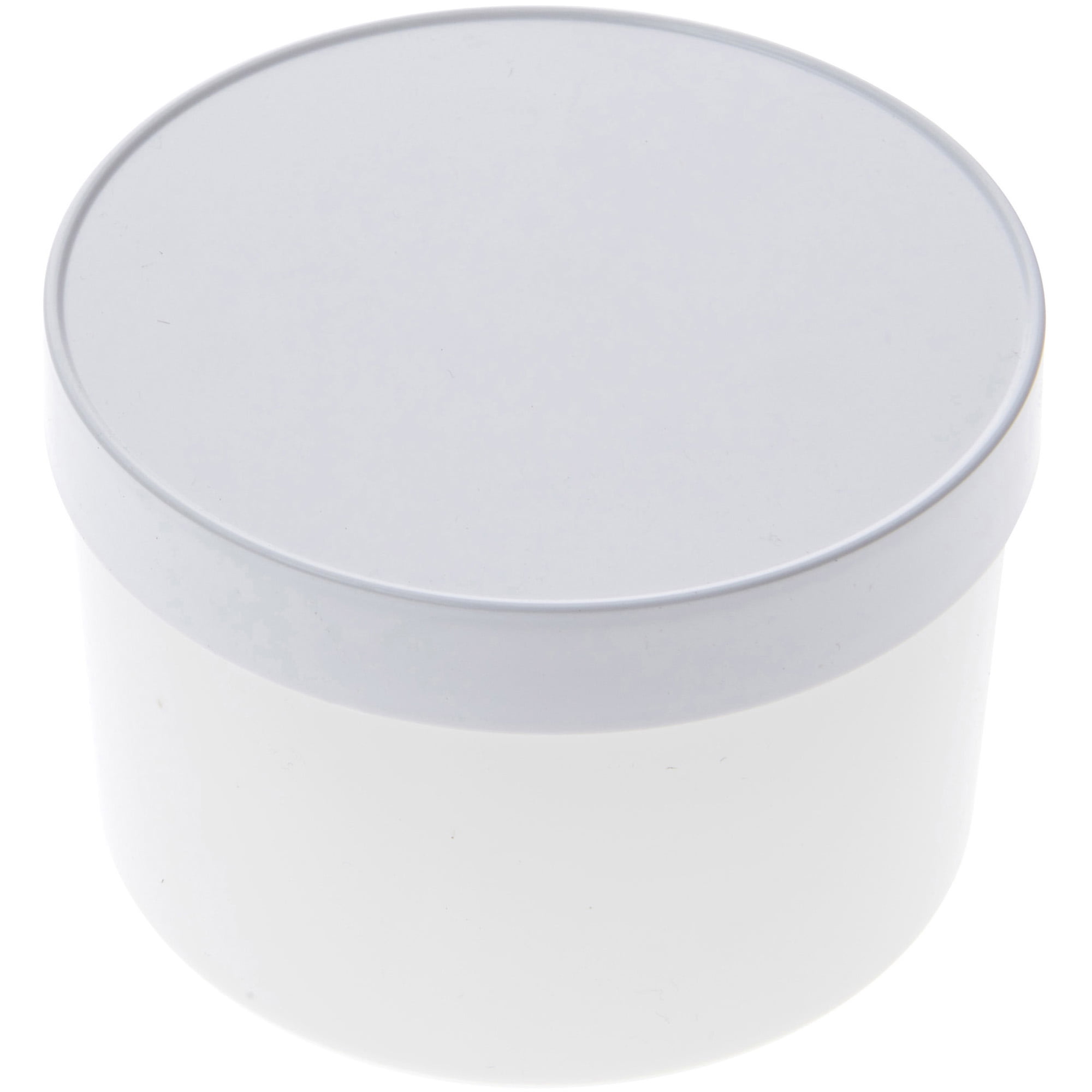 Pioneer Plastics 072CWHITEHIPS White Round Plastic Container, 3.875" W ...