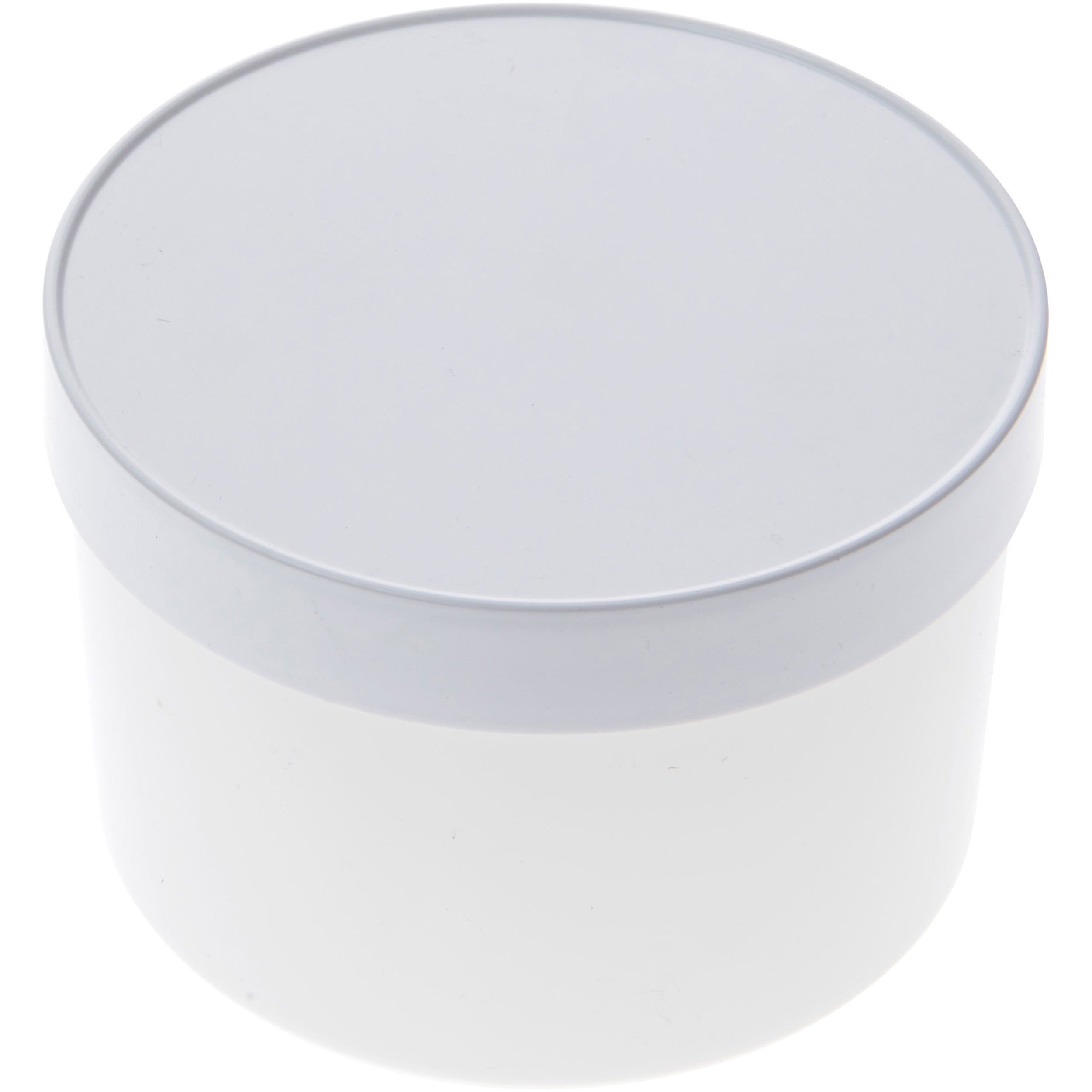 Pioneer Plastics 072CWHITEHIPS White Round Plastic Container, 3.875" W ...