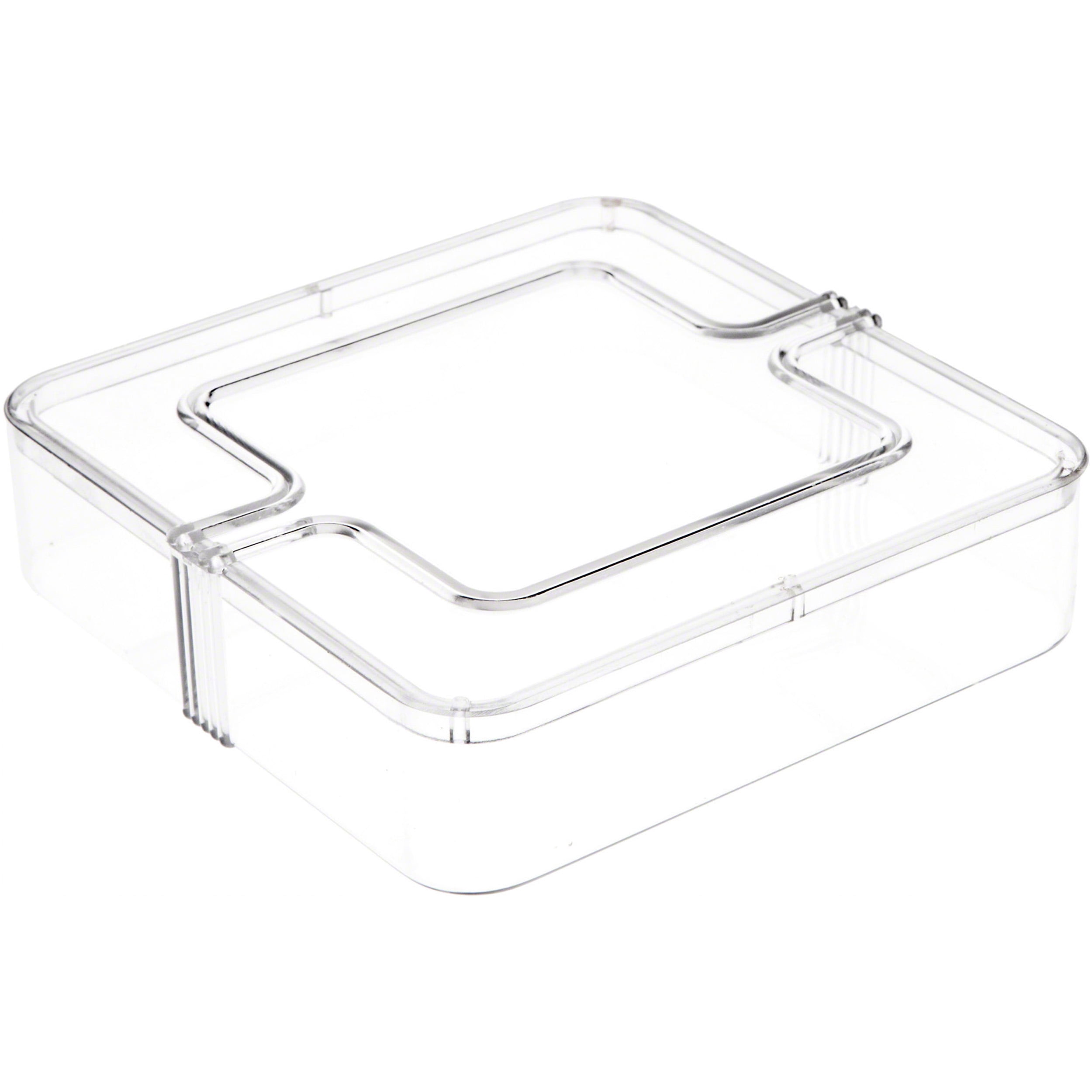 Pioneer Plastics 092C Clear Square Plastic Container, 4.625" W x 4.625 ...