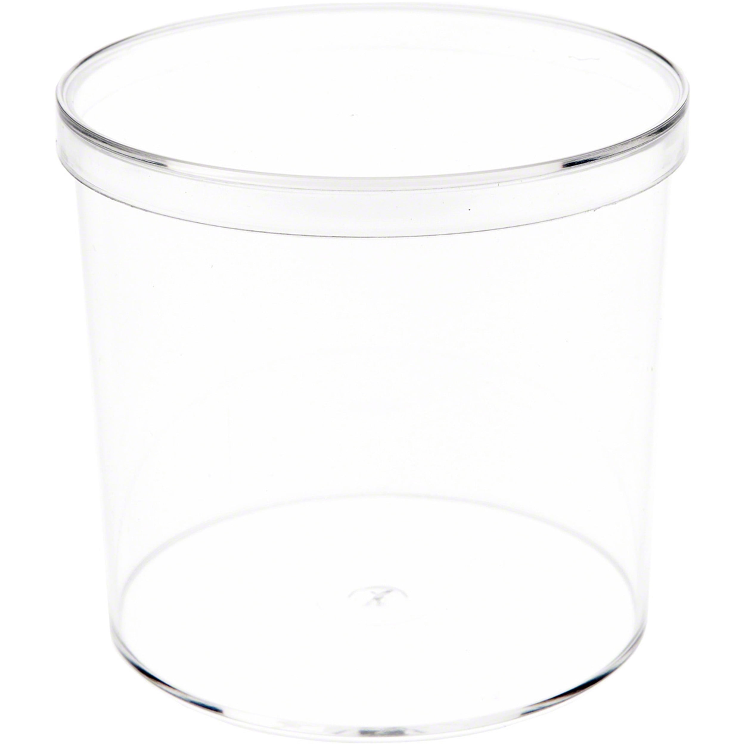 Pioneer Plastics 115C Clear Cylinder Plastic Container, 3.375" W x 3. ...